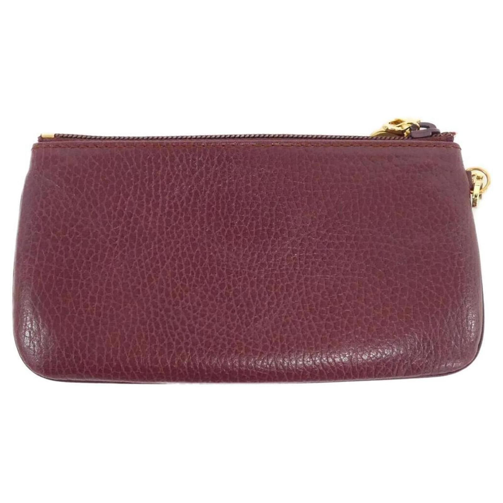 Cartier Bordeaux Leather Pouch Dark red ref.1988814 - Joli Closet