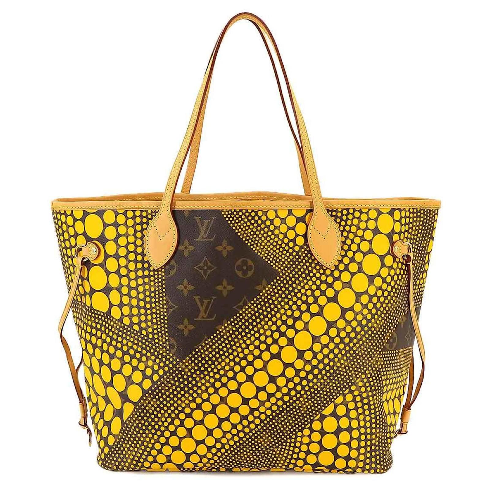 Louis Vuitton Monogram Wave Neverfull MM Tote Bag Yellow Patent leather ...