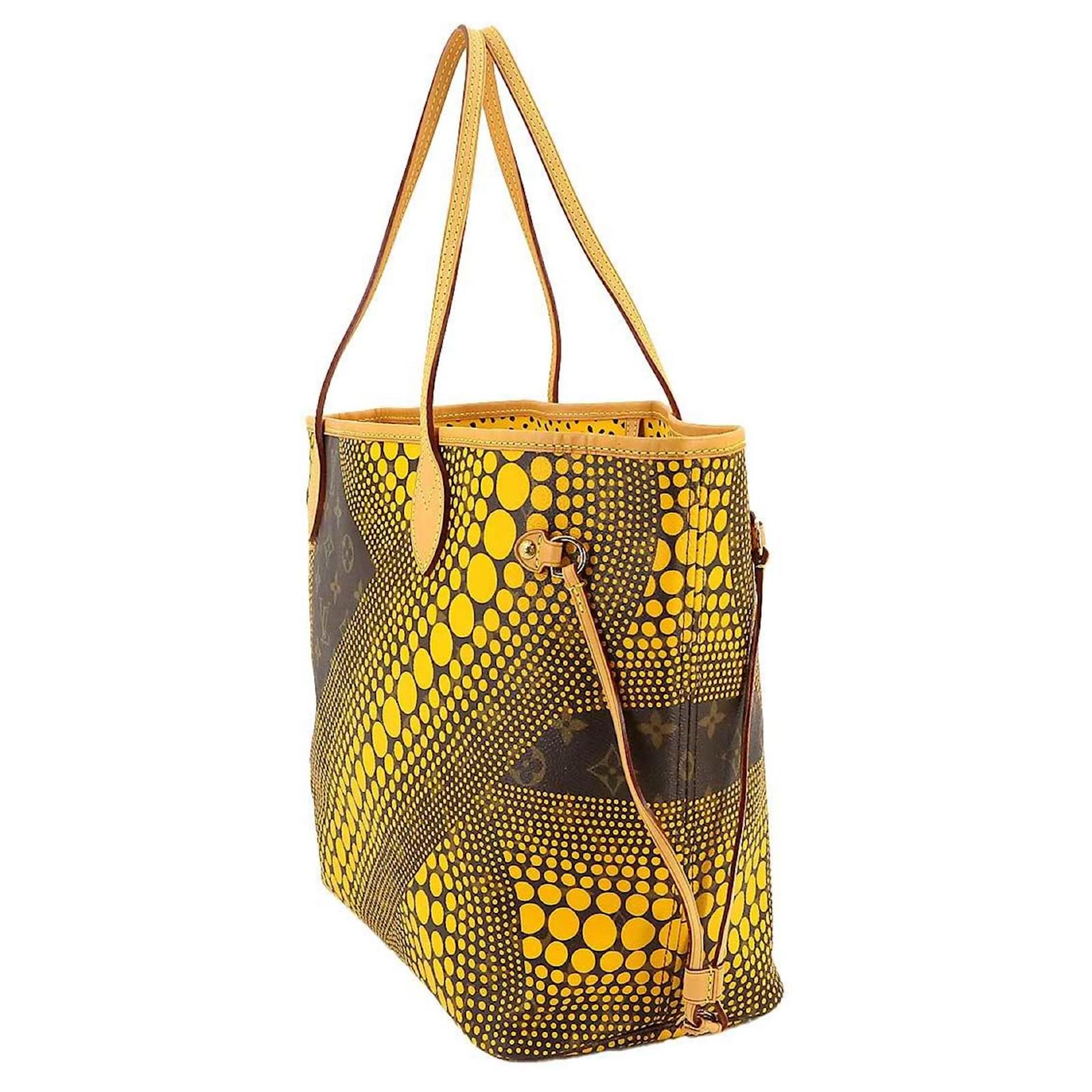 Louis Vuitton Monogram Wave Neverfull MM Tote Bag Yellow Patent leather ...