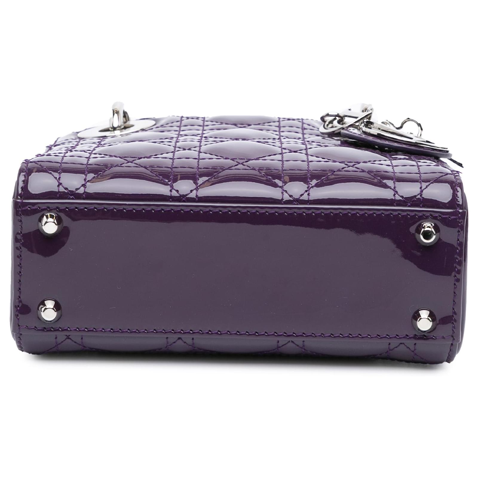 Dior Purple Mini Patent Cannage Lady Dior (Sold) - Joli Closet