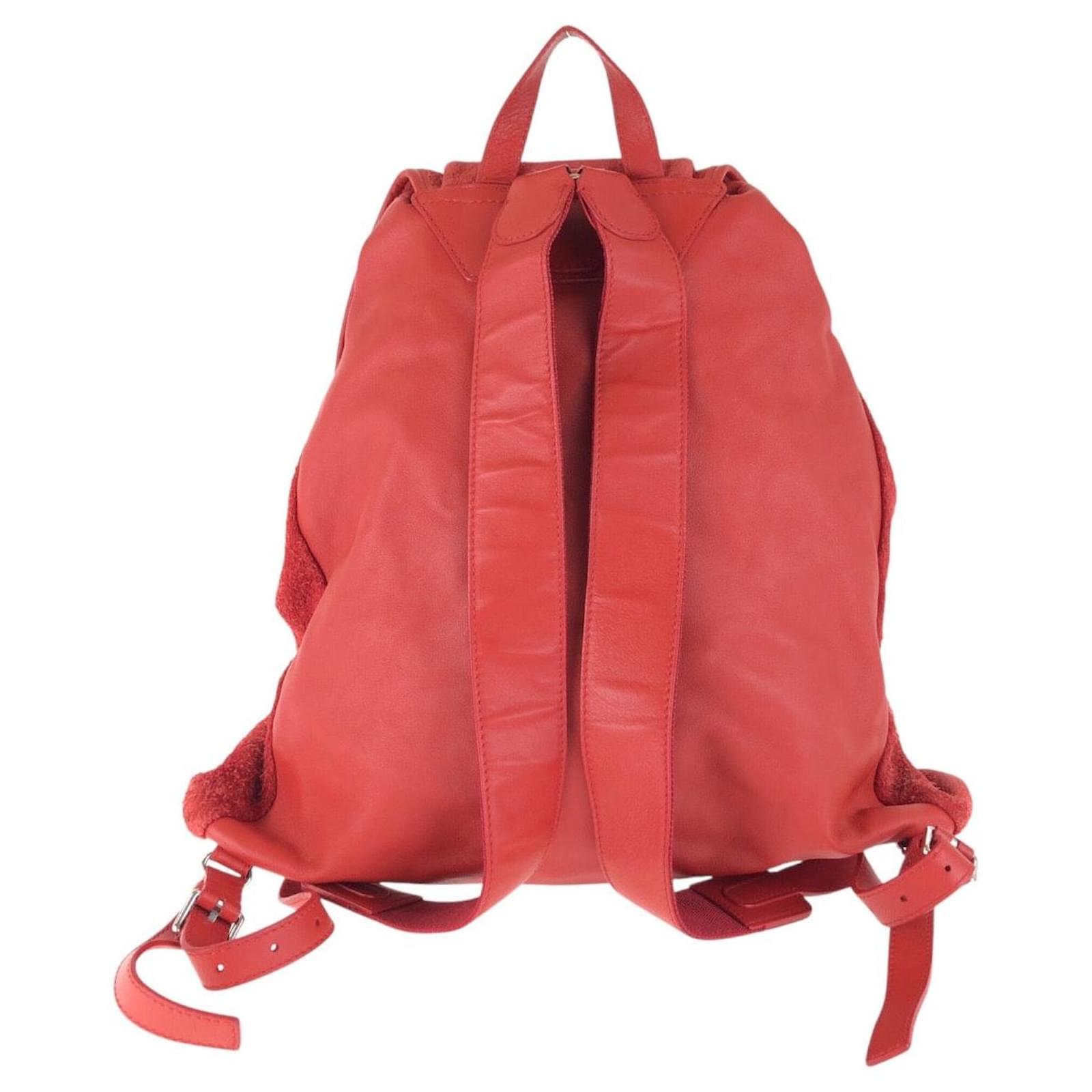 Balenciaga Suede/Leather Traveler Backpack Red ref.2004809 - Joli Closet