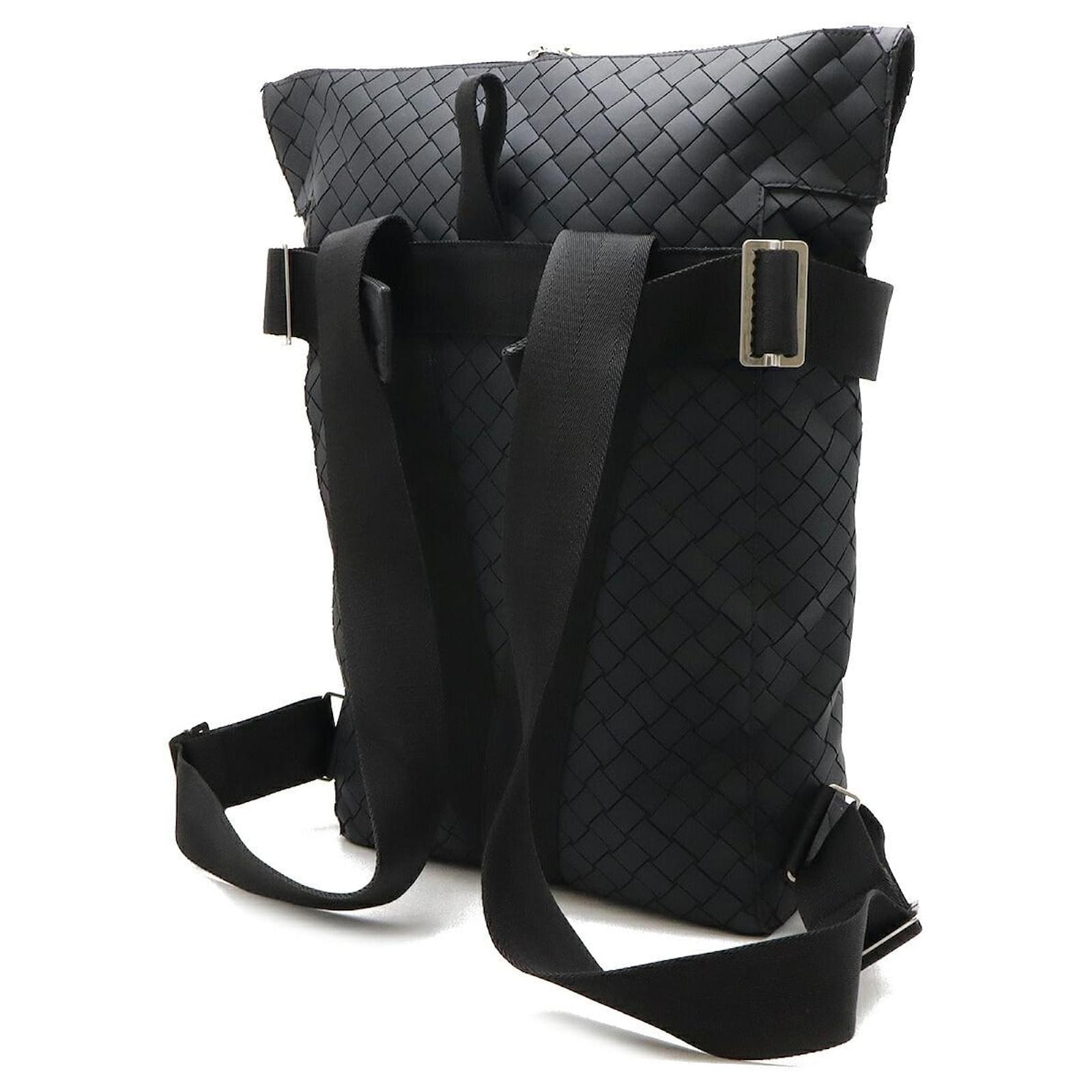 Bottega Veneta Intrecciato Rubber Backpack 652004 Black Plastic ref ...