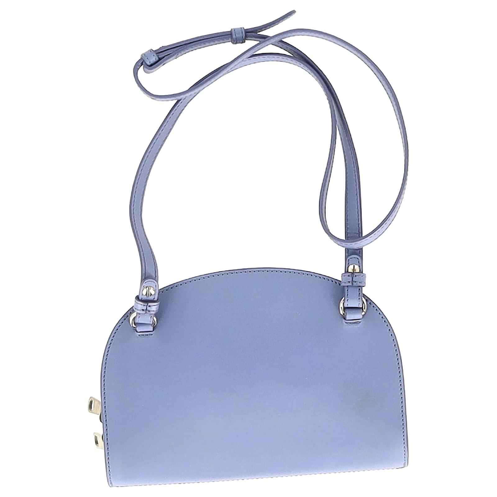 Apc A.P.C. Demi Lune Crossbody Bag in Light Blue Leather ref.JC2008529 ...