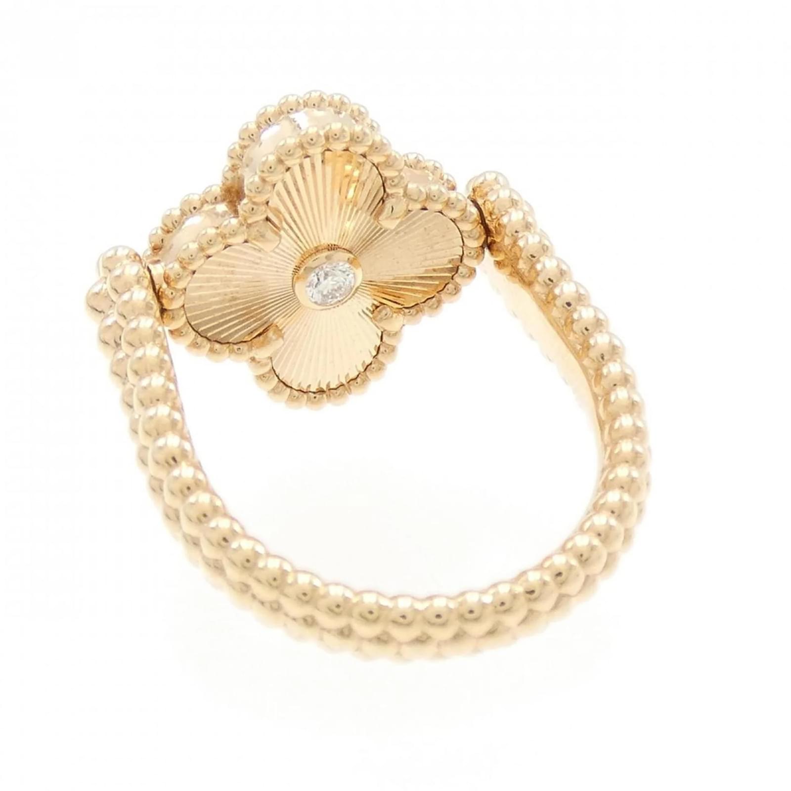 Van Cleef & Arpels Vintage Alhambra Reversible Ring Pink gold ref ...