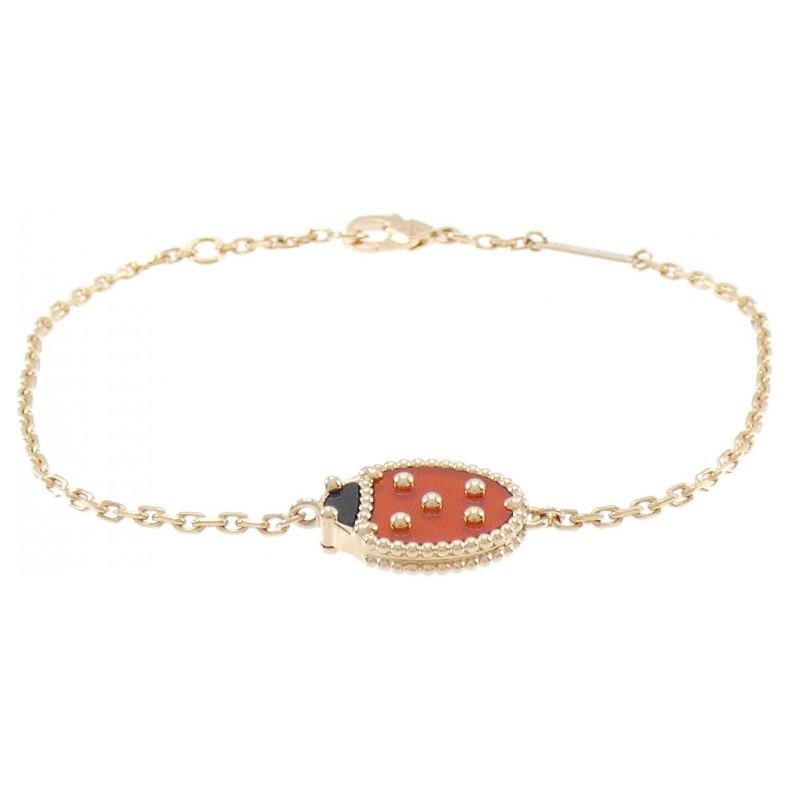 Van Cleef & Arpels Lucky Spring Closed Wing Ladybug Bracelet Pink gold ...