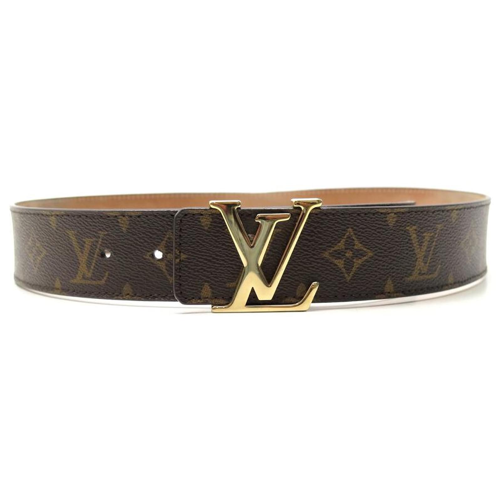LOUIS VUITTON INITIALES BELT M9608V T80 IN MONOGRAM CANVAS Brown Cloth ...