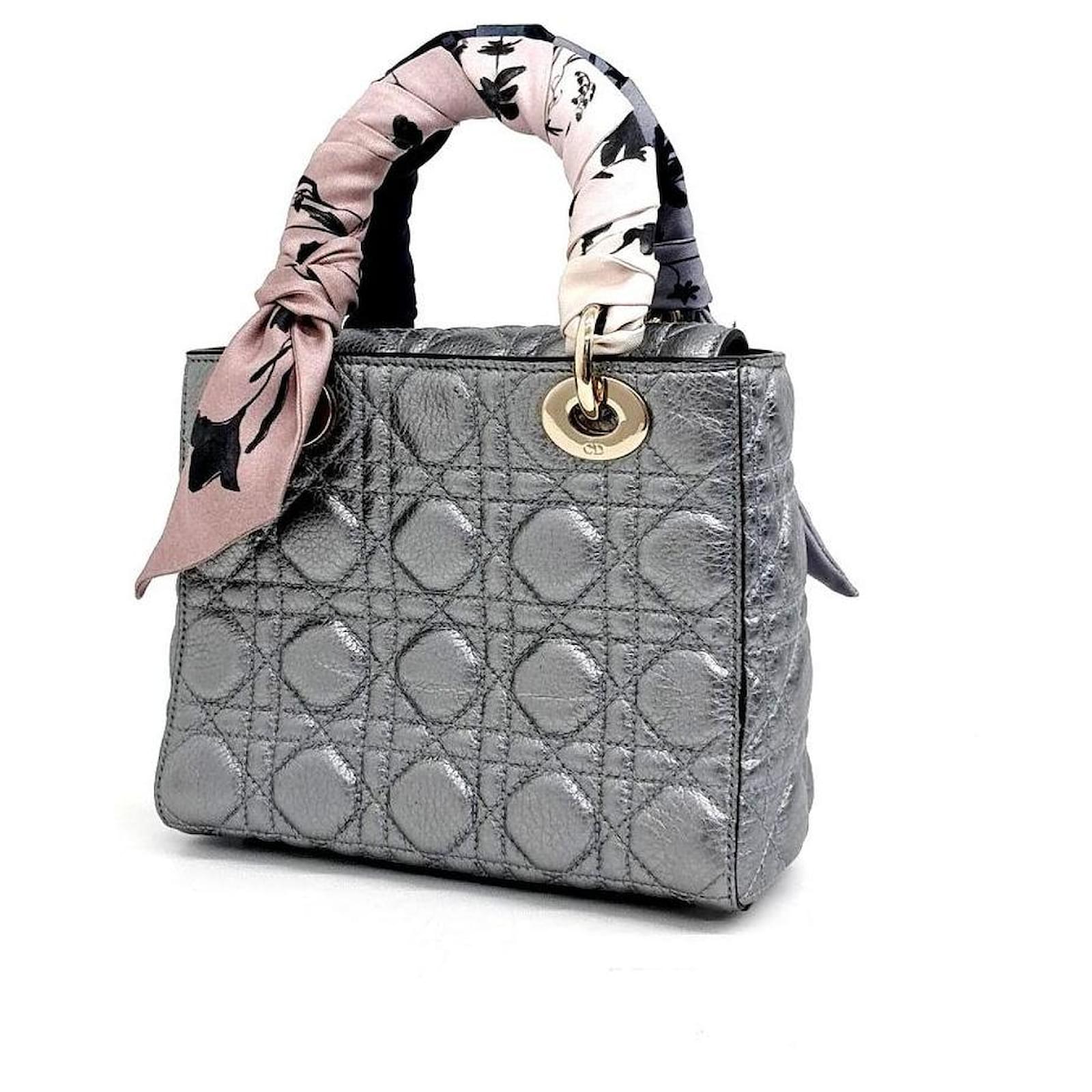 Christian Dior Lady Bag Small + Micha Grey Leather ref.2025551 - Joli ...