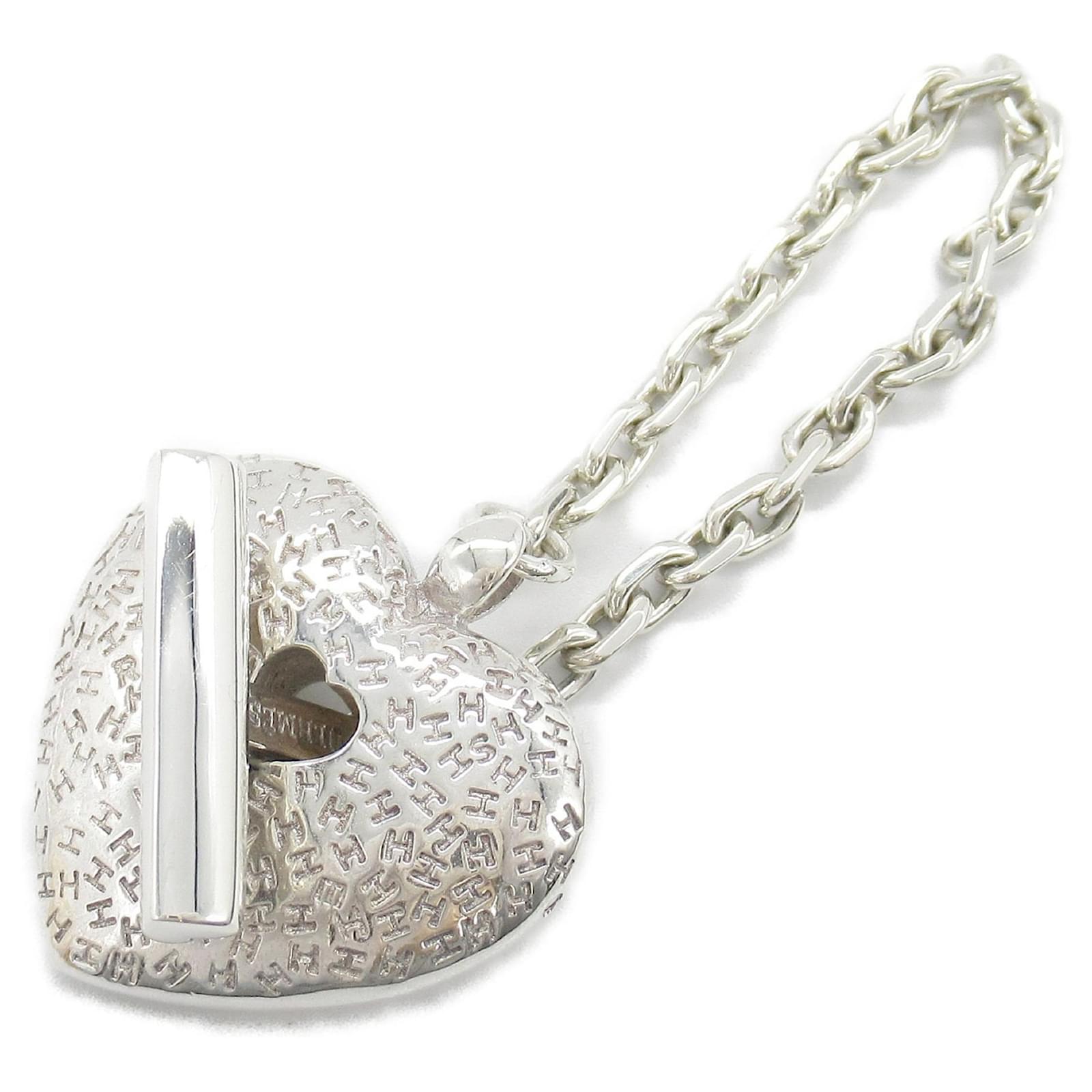 Hermès Hermes Heart Motif Bag Charm Silvery Silver ref.2043573 - Joli ...