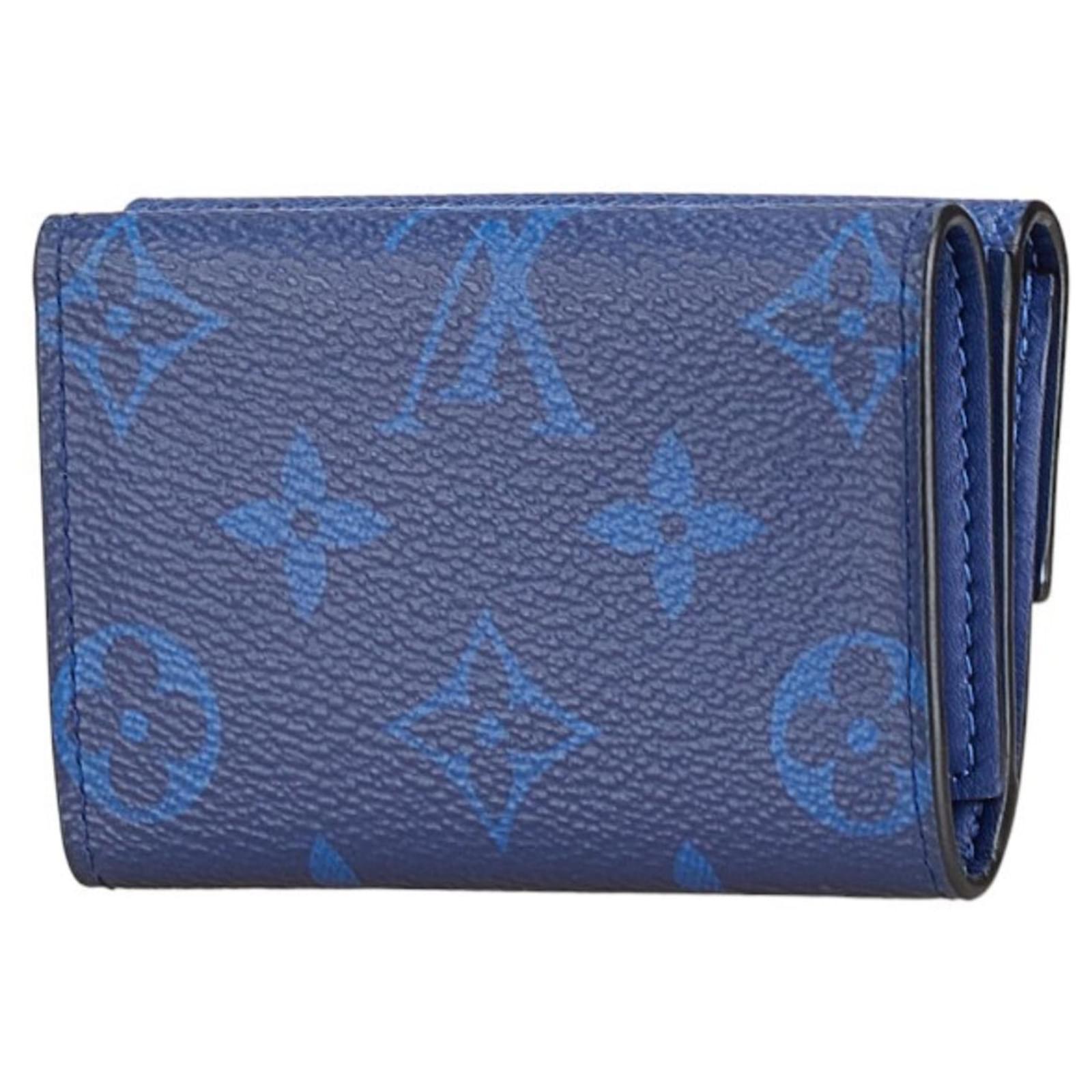 Louis Vuitton Taiga Rama Monogram Discovery Compact Wallet Blue Leather ...