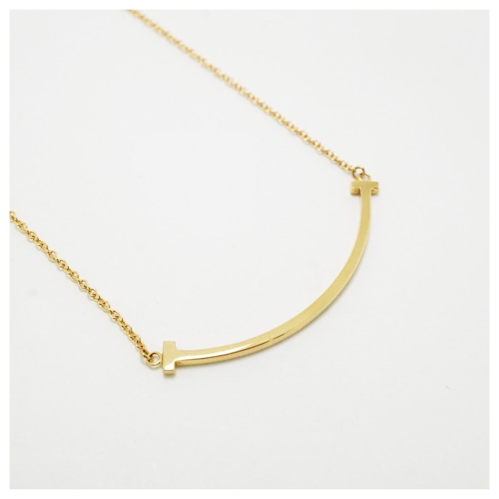 Tiffany & Co Tiffany T Smile Small Necklace in 18K Yellow Gold ref ...