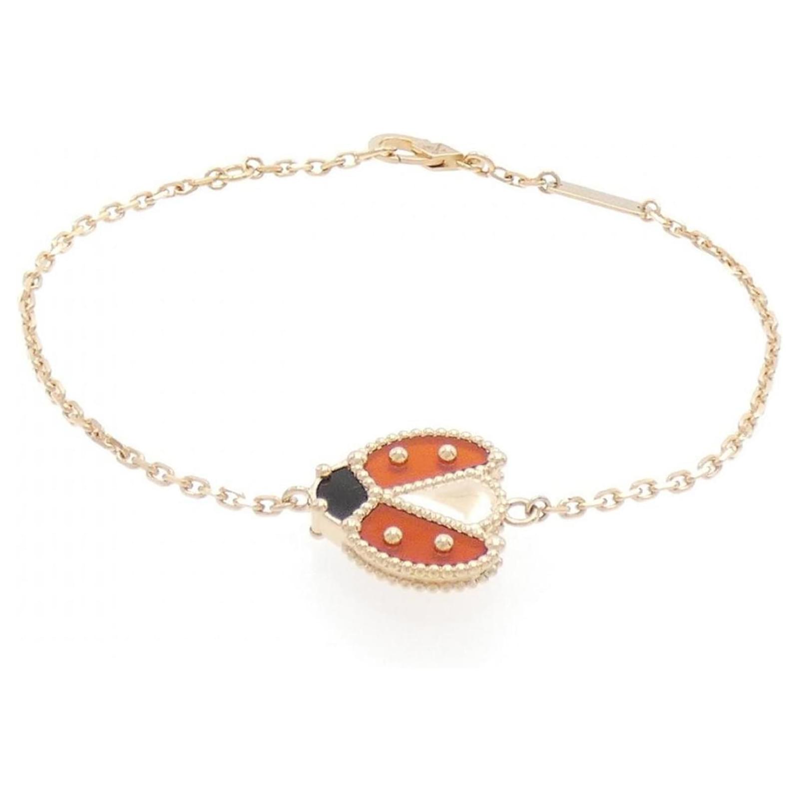 Van Cleef & Arpels Lucky Spring Open Wing Ladybug Bracelet Pink gold ...