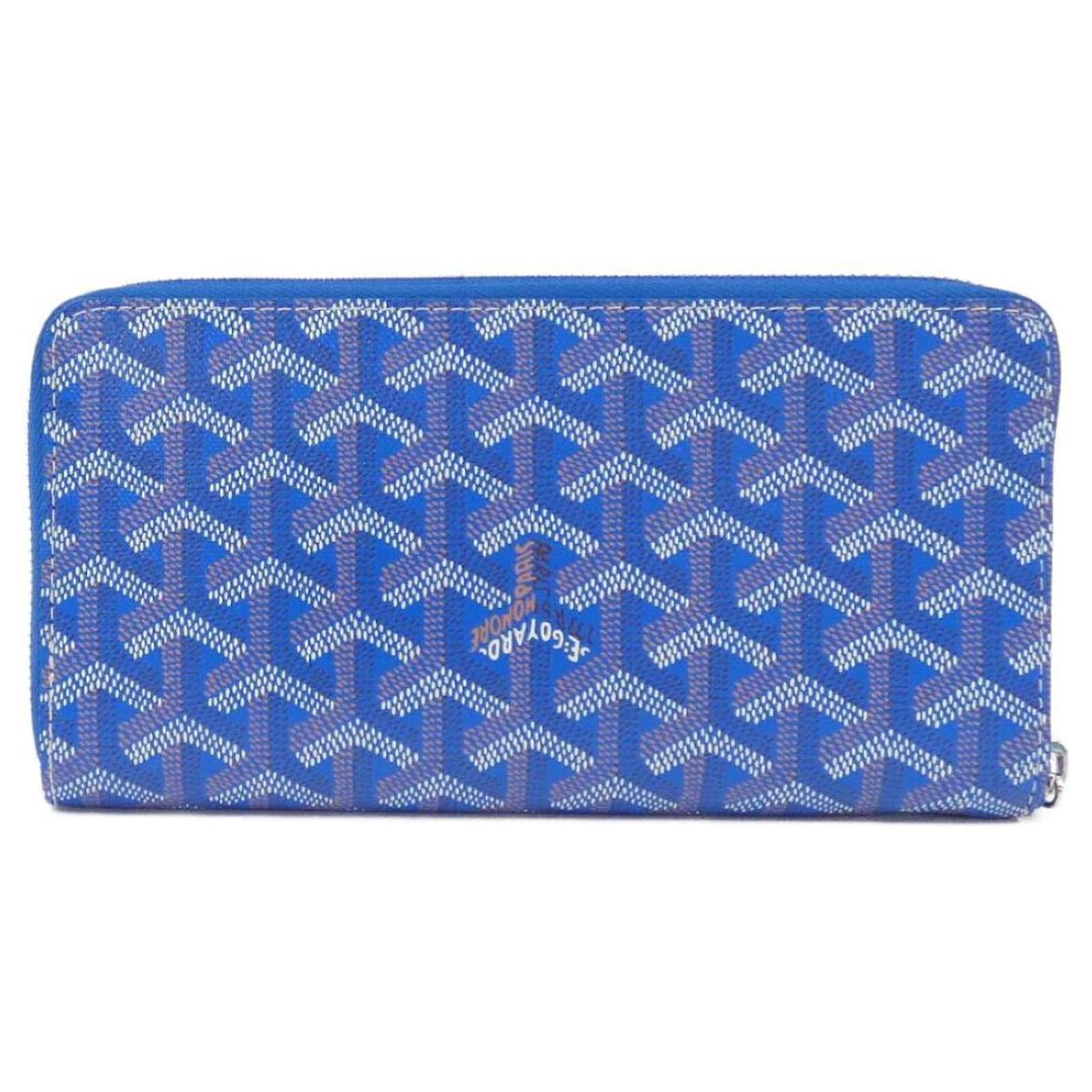 Goyard Matignon GM APM ZIP Wallet Light blue Cloth ref.2054586 - Joli ...