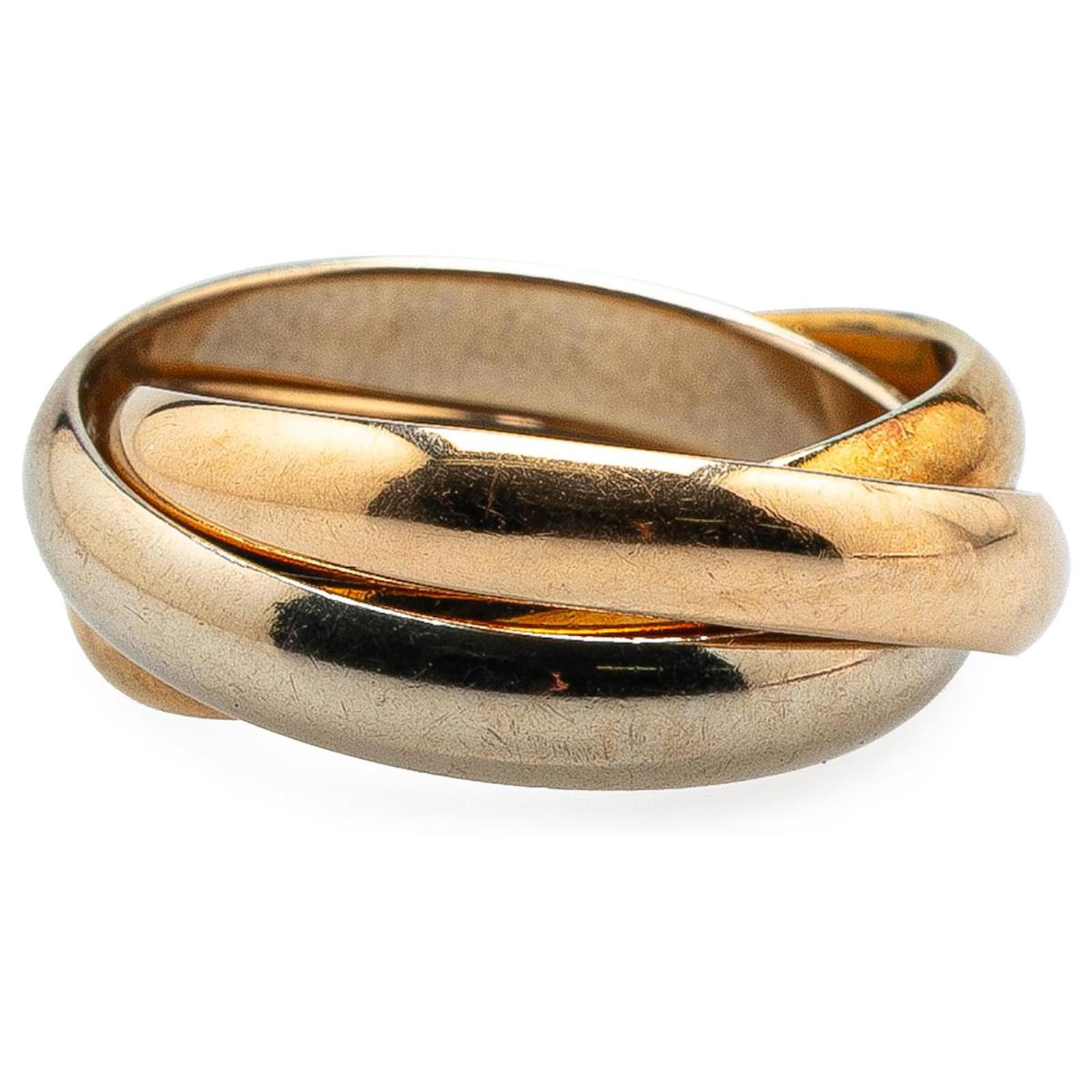 Cartier Gold Tricolor 18K Les Must de Cartier Trinity Three Band Ring ...