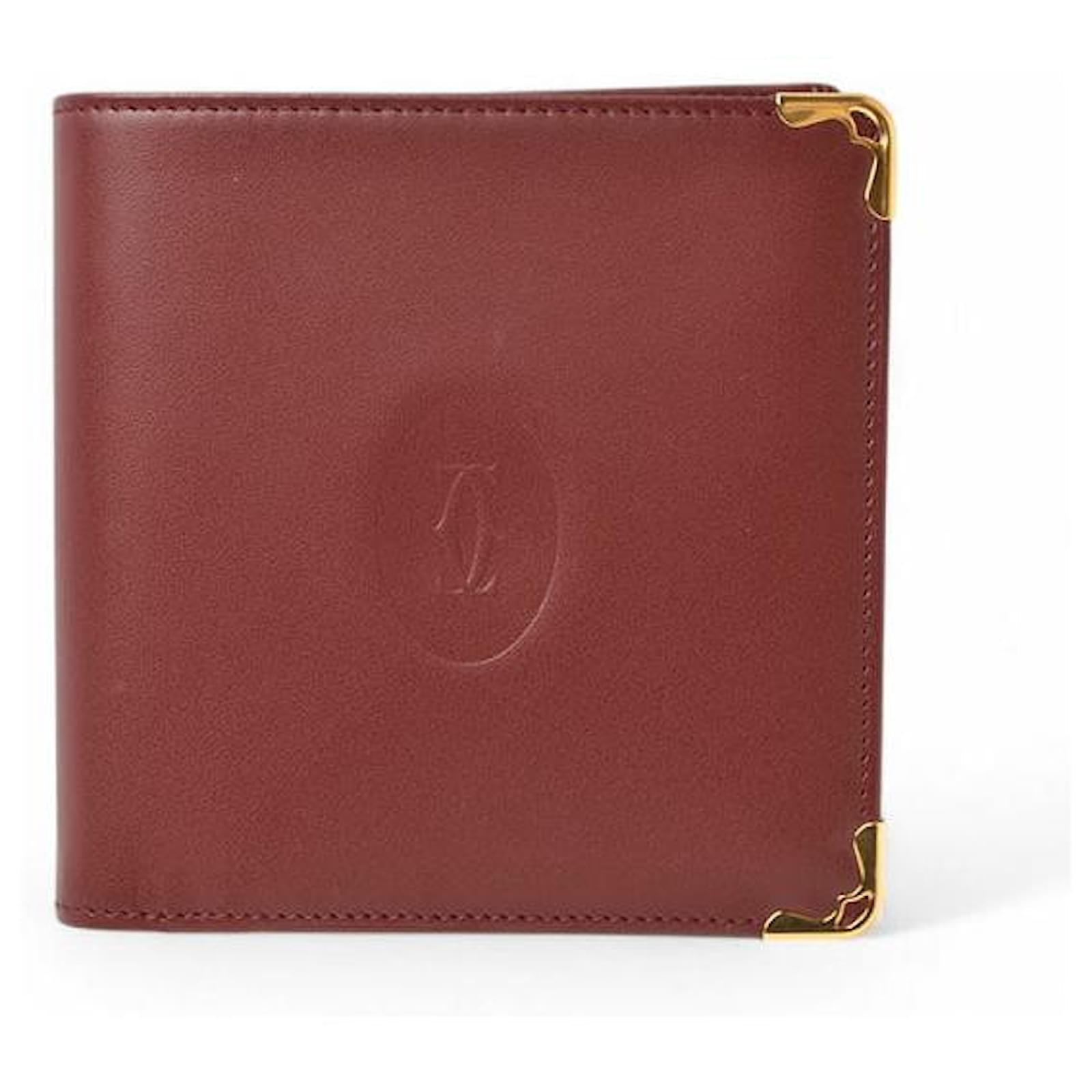 Cartier Leather Bifold Wallet L3000451 Dark red ref.2069060 - Joli Closet