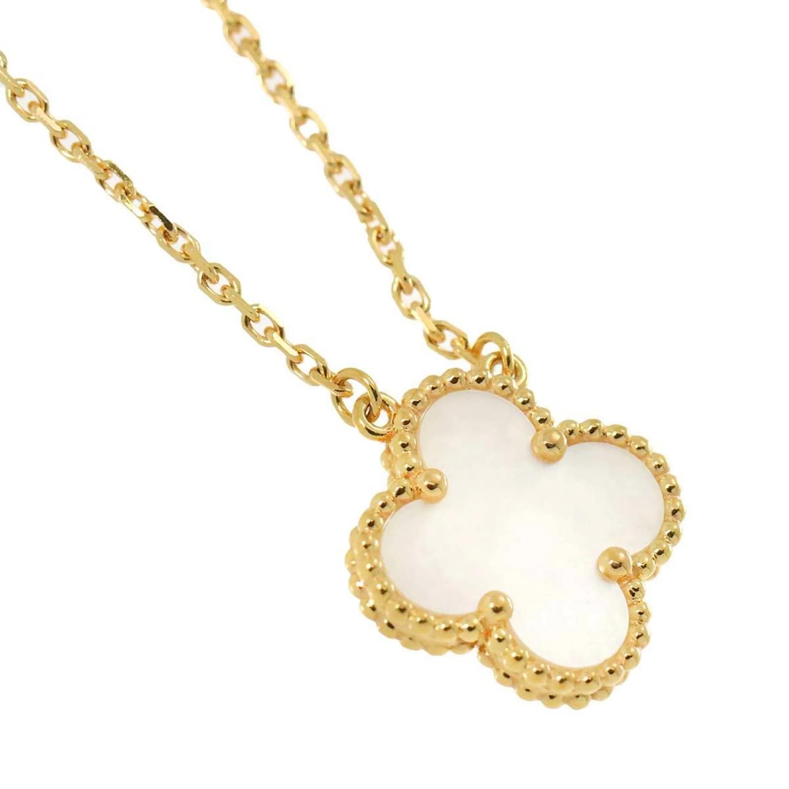 Van Cleef & Arpels VCA Alhambra Shell Necklace Golden Yellow gold ref ...