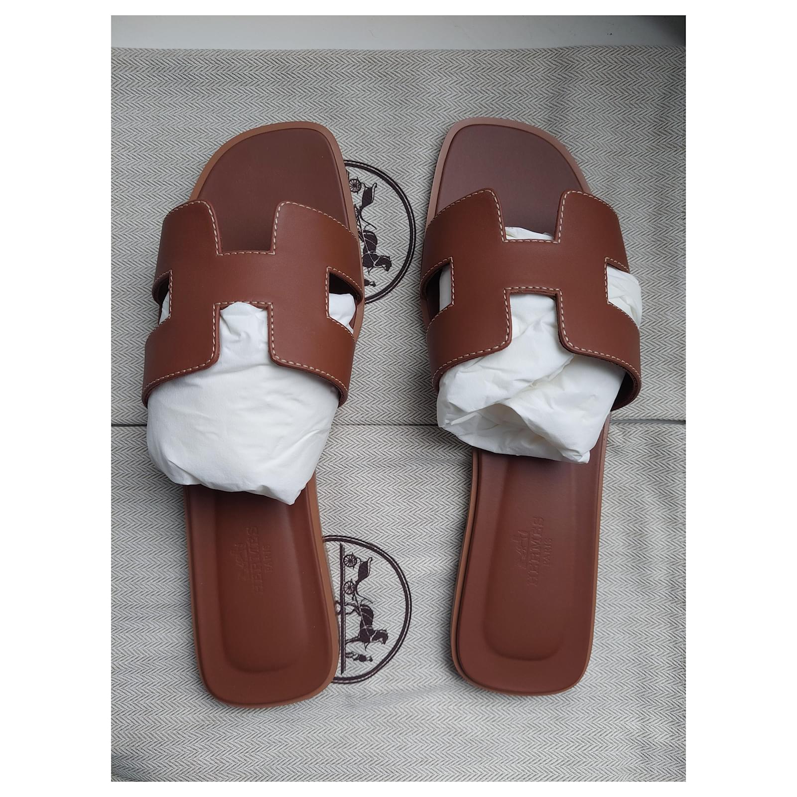 Hermès Oran Brown Lambskin ref.2084296 - Joli Closet