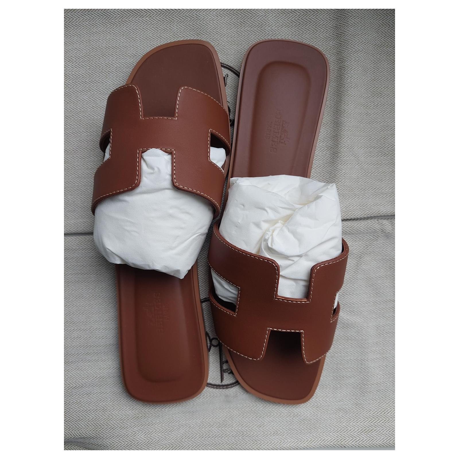 Hermès Oran Brown Lambskin ref.2084296 - Joli Closet