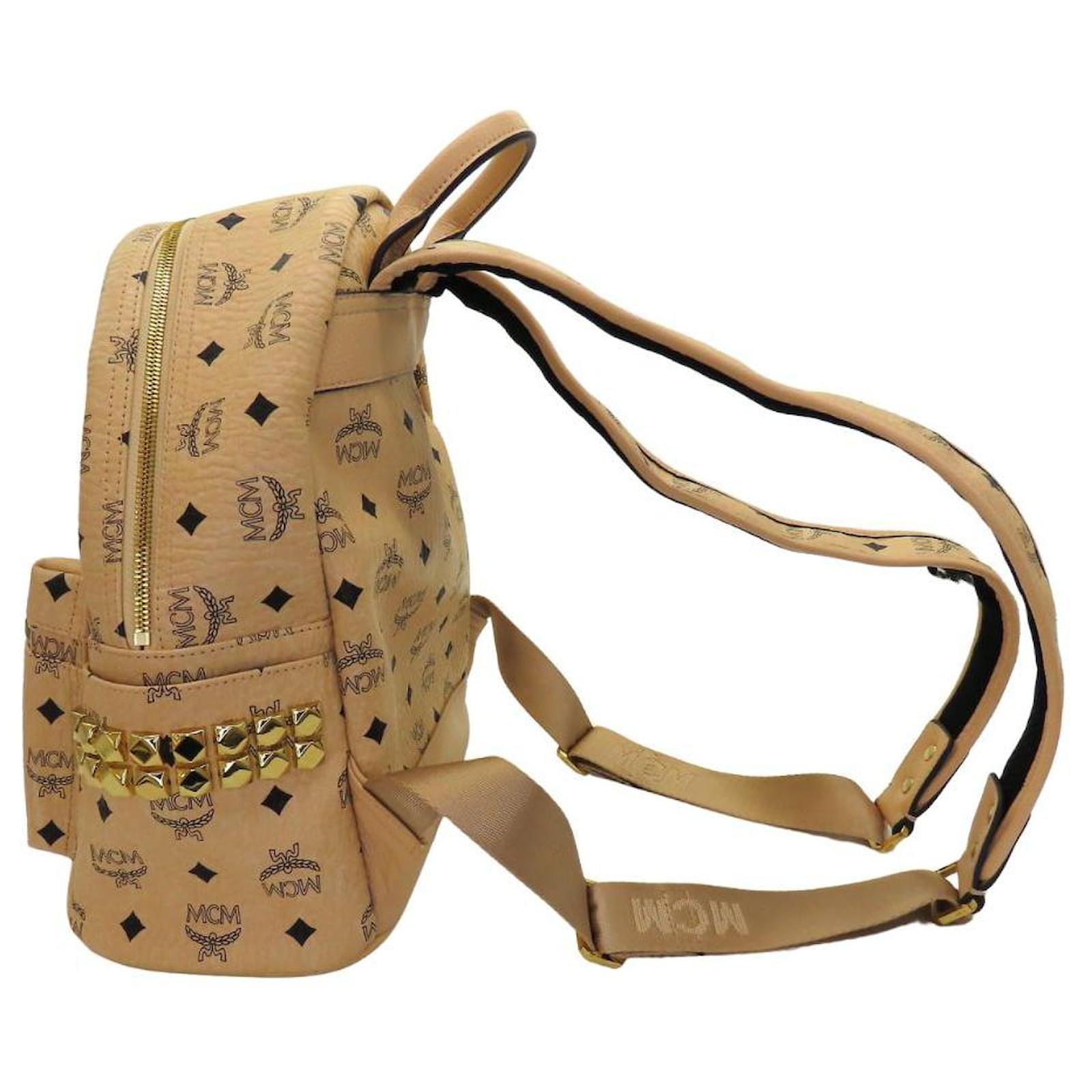 MCM Visetos Side Studs Backpack A2500545 Beige ref.2085445 - Joli Closet