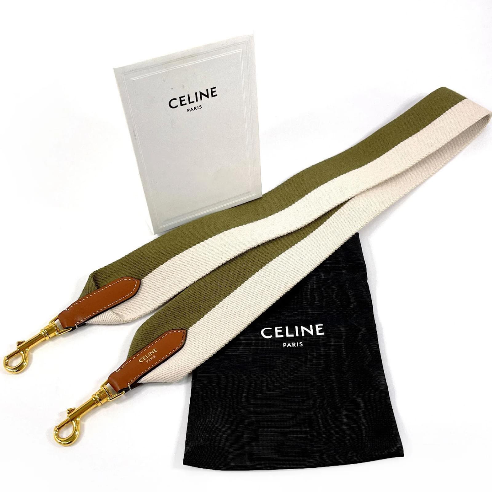 Céline Celine Shoulder Strap in Canvas Beige Khaki Cloth ref.2100428 ...