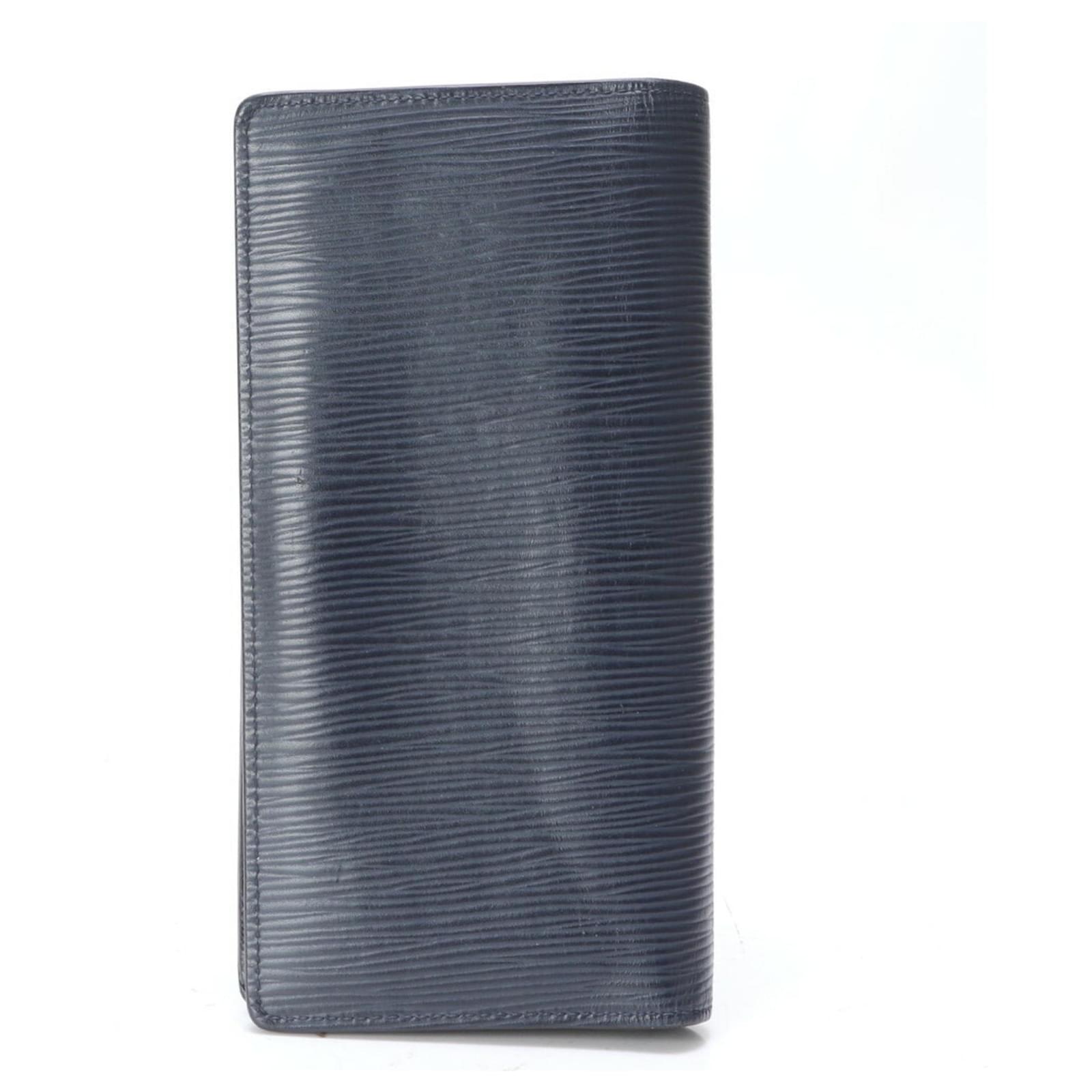 Louis Vuitton Brazza Navy blue Leather ref.2103416 - Joli Closet