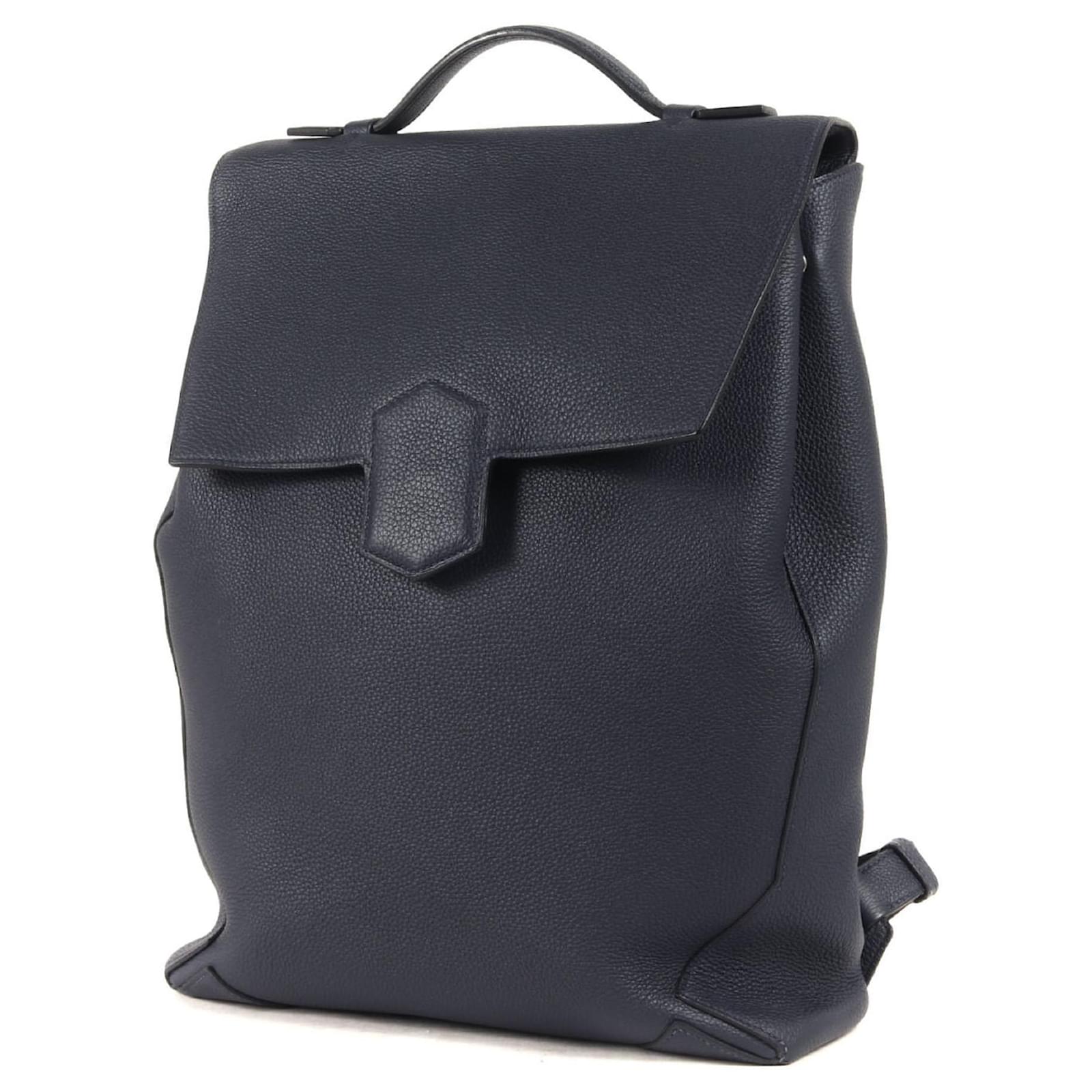 Hermès Hermes Navy Leather Backpack Navy blue ref.2115052 - Joli Closet
