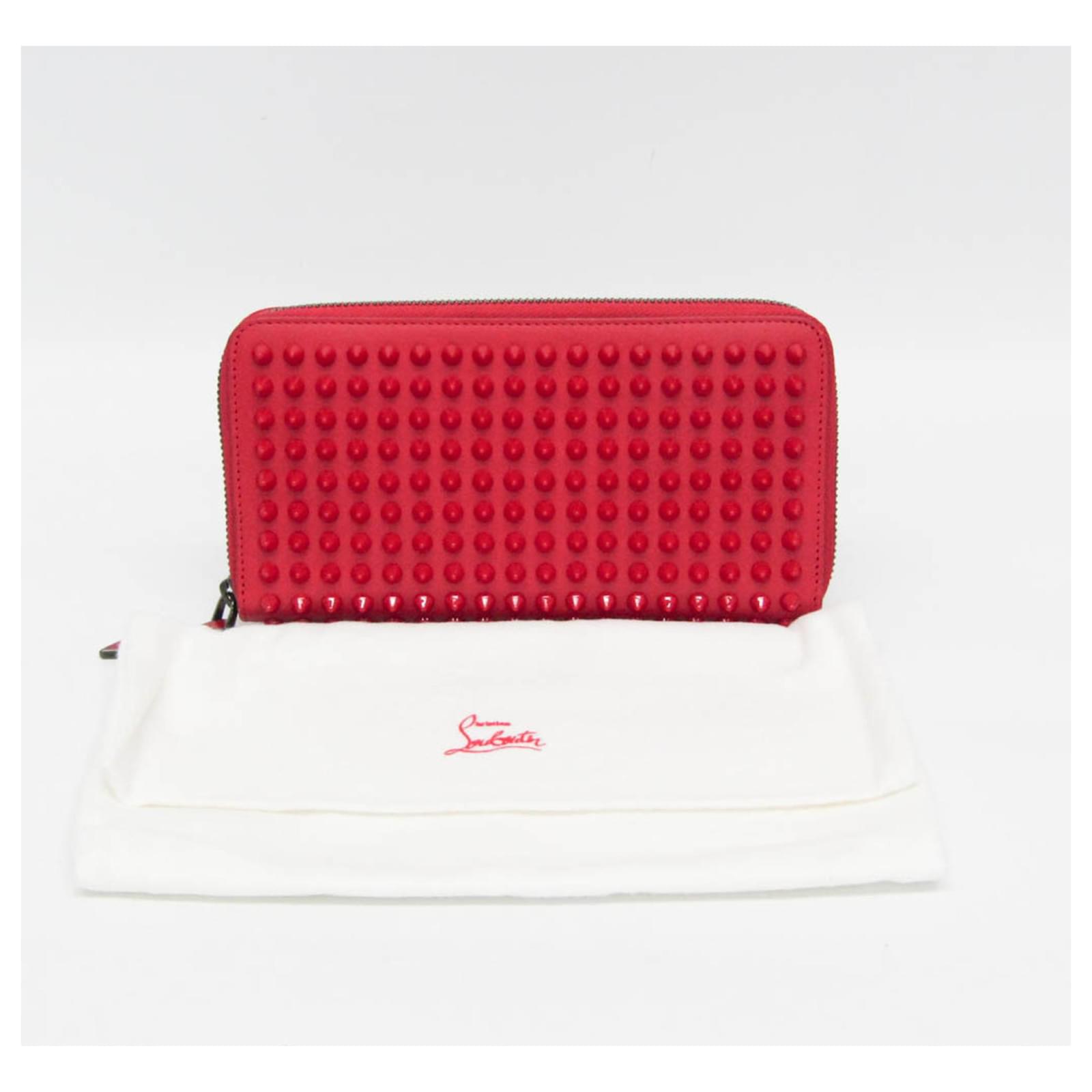 Christian Louboutin Panettone Studded Long Wallet Red Leather ref ...