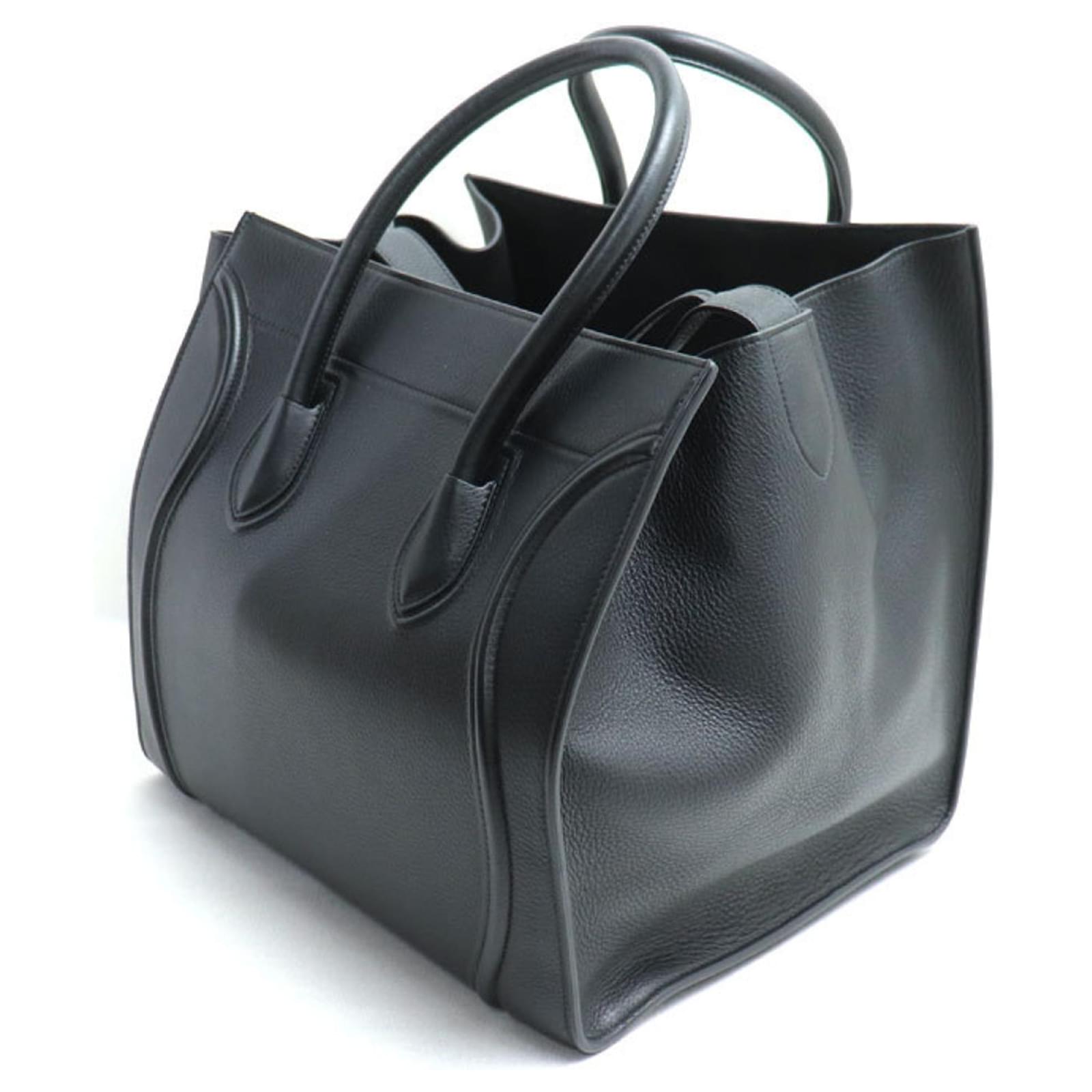 Céline Celine Square Luggage Phantom Handbag Black Leather ref.2123684 ...
