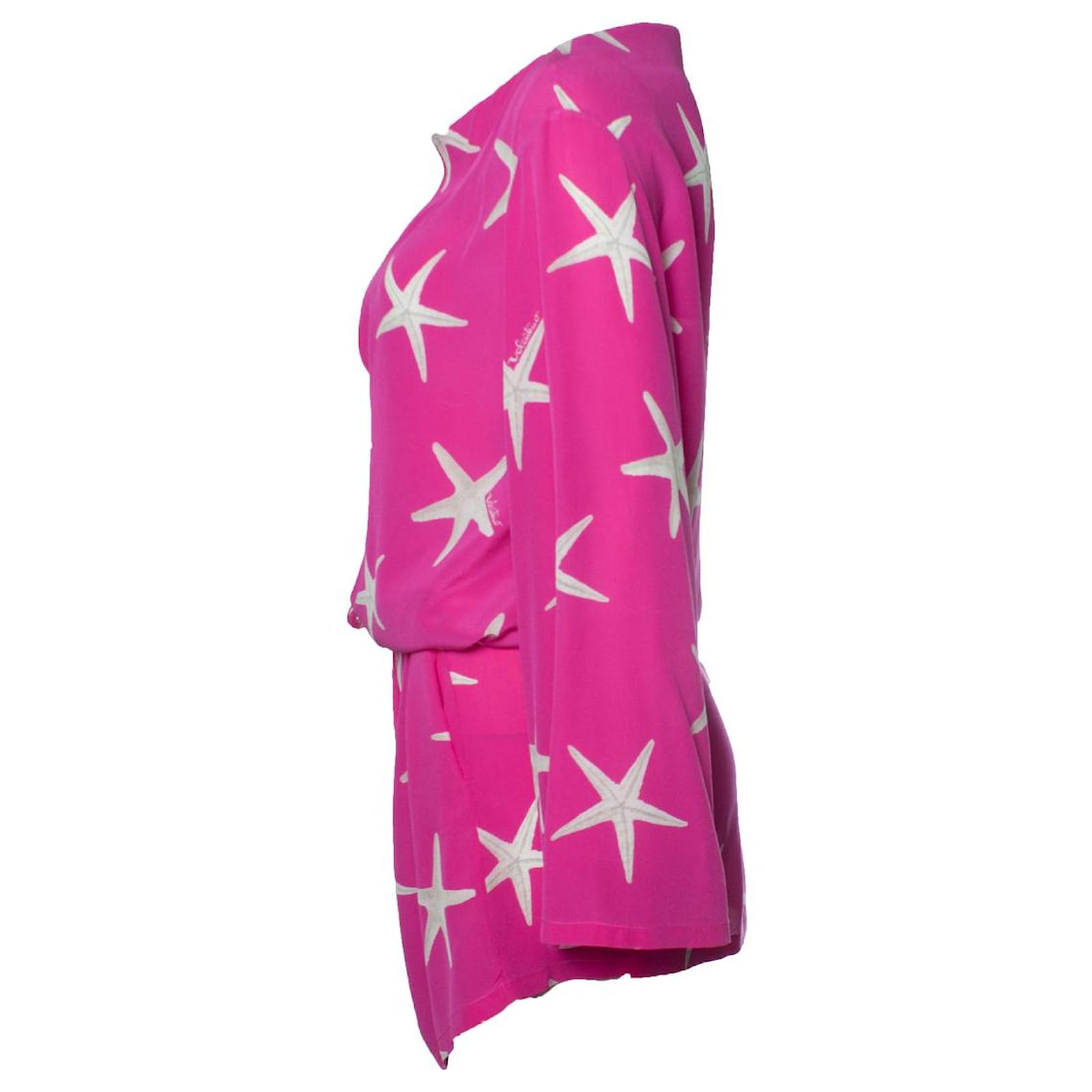 Valentino Garavani, silk minidress with starfish print Pink ref.2134205 ...
