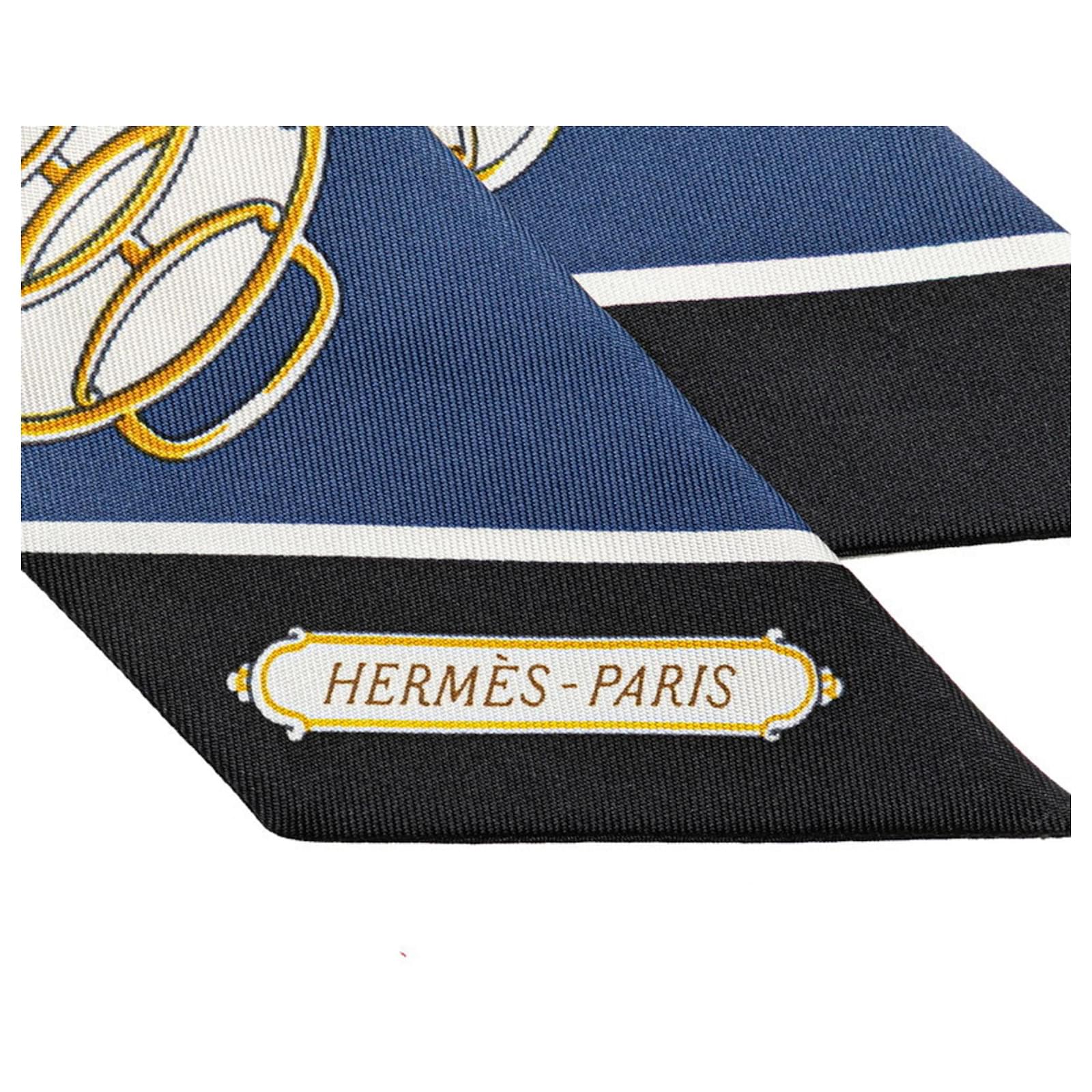 Hermès Hermes Twilly Lift Profile Scarf Multiple colors Golden Navy ...