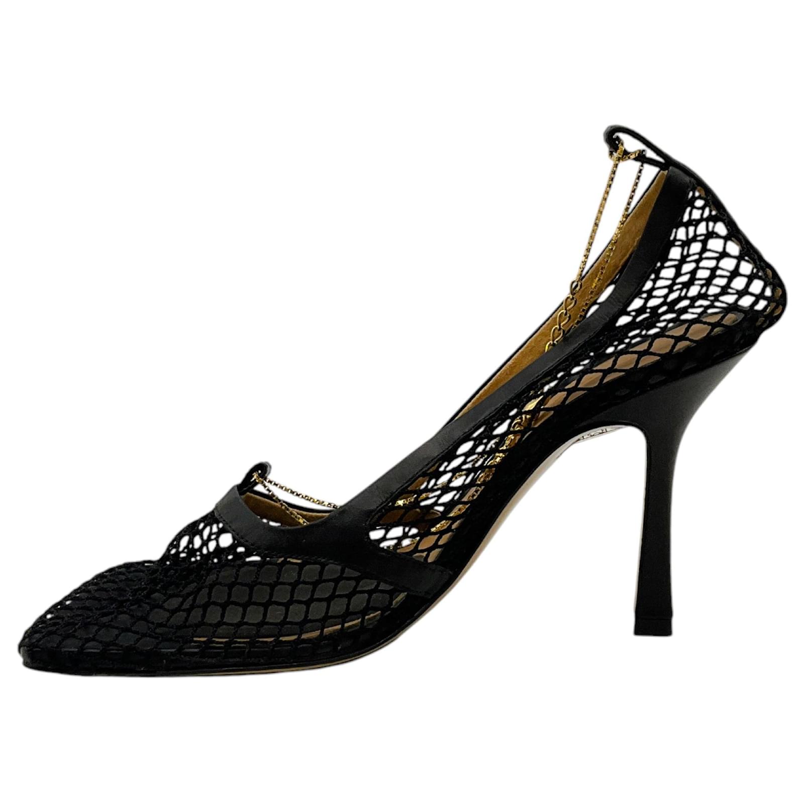 Bottega Veneta Black Stretch Pumps with Gold Chain Leather ref.2140586 ...