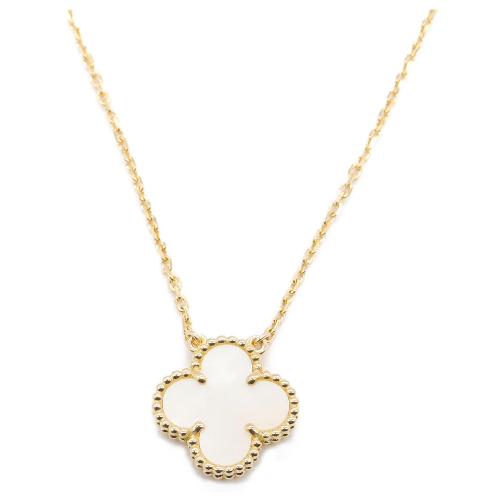 Van Cleef & Arpels 18K Yellow Gold Mother of Pearl Vintage Alhambra ...
