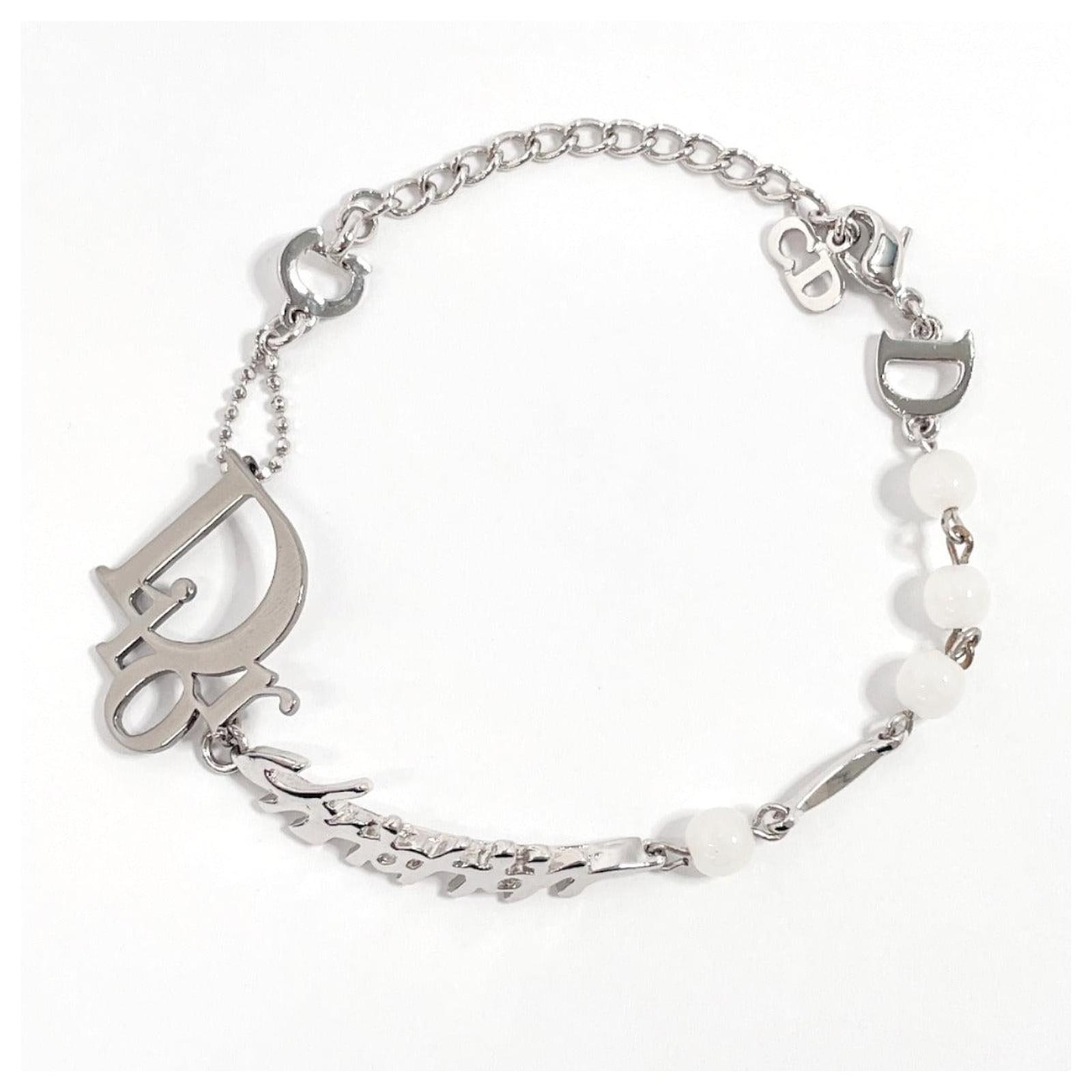 Christian Dior Logo Bracelet Silvery Metallic Metal ref.2191033 - Joli ...