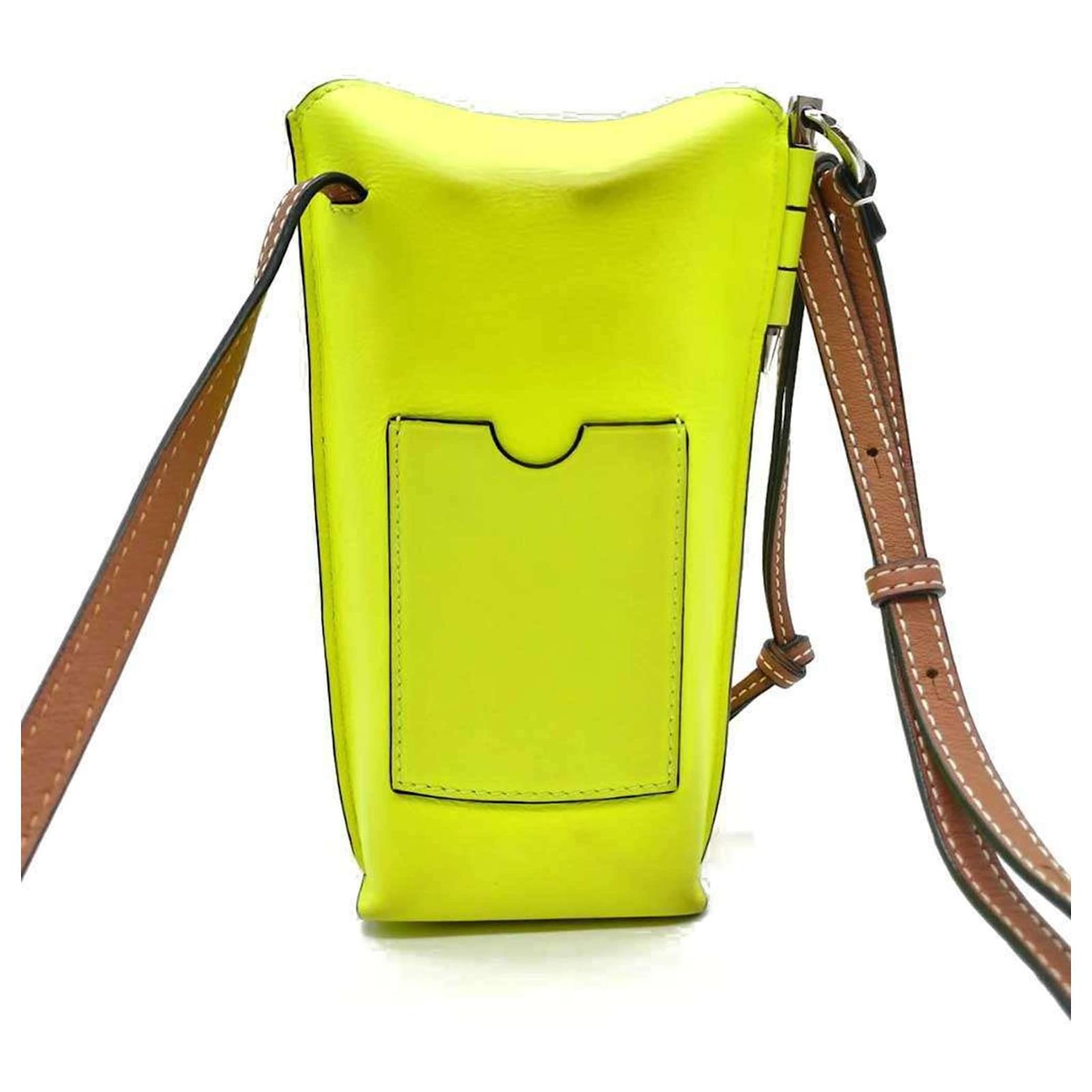Loewe Gate Pocket Pouch Smiley Wink Mini Shoulder Bag Brown Yellow ...