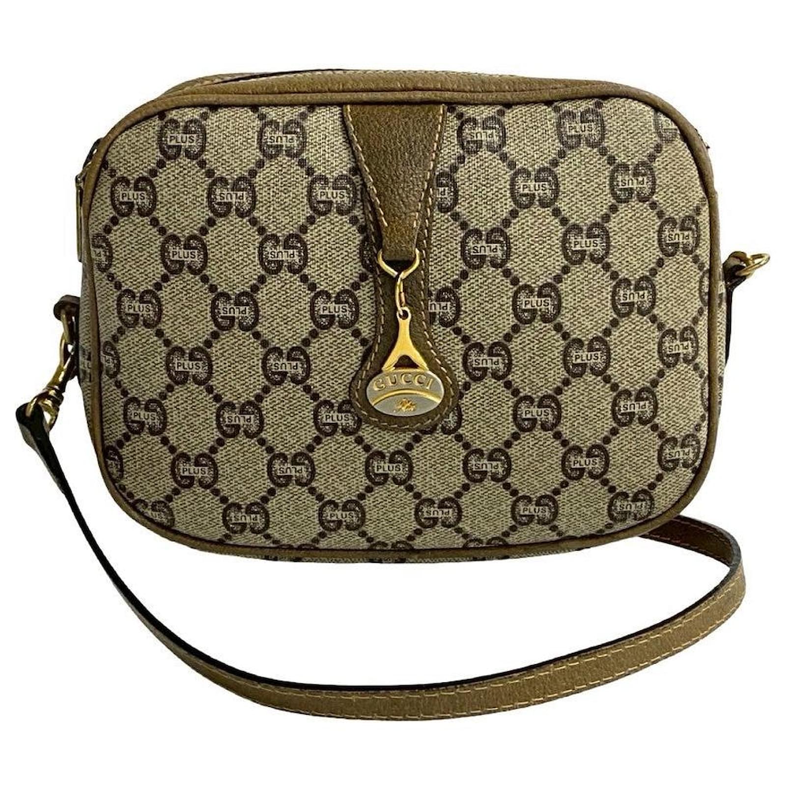 Gucci Old Gucci Plus GG Logo Leather Shoulder Bag Brown ref.2201469 - Joli Closet
