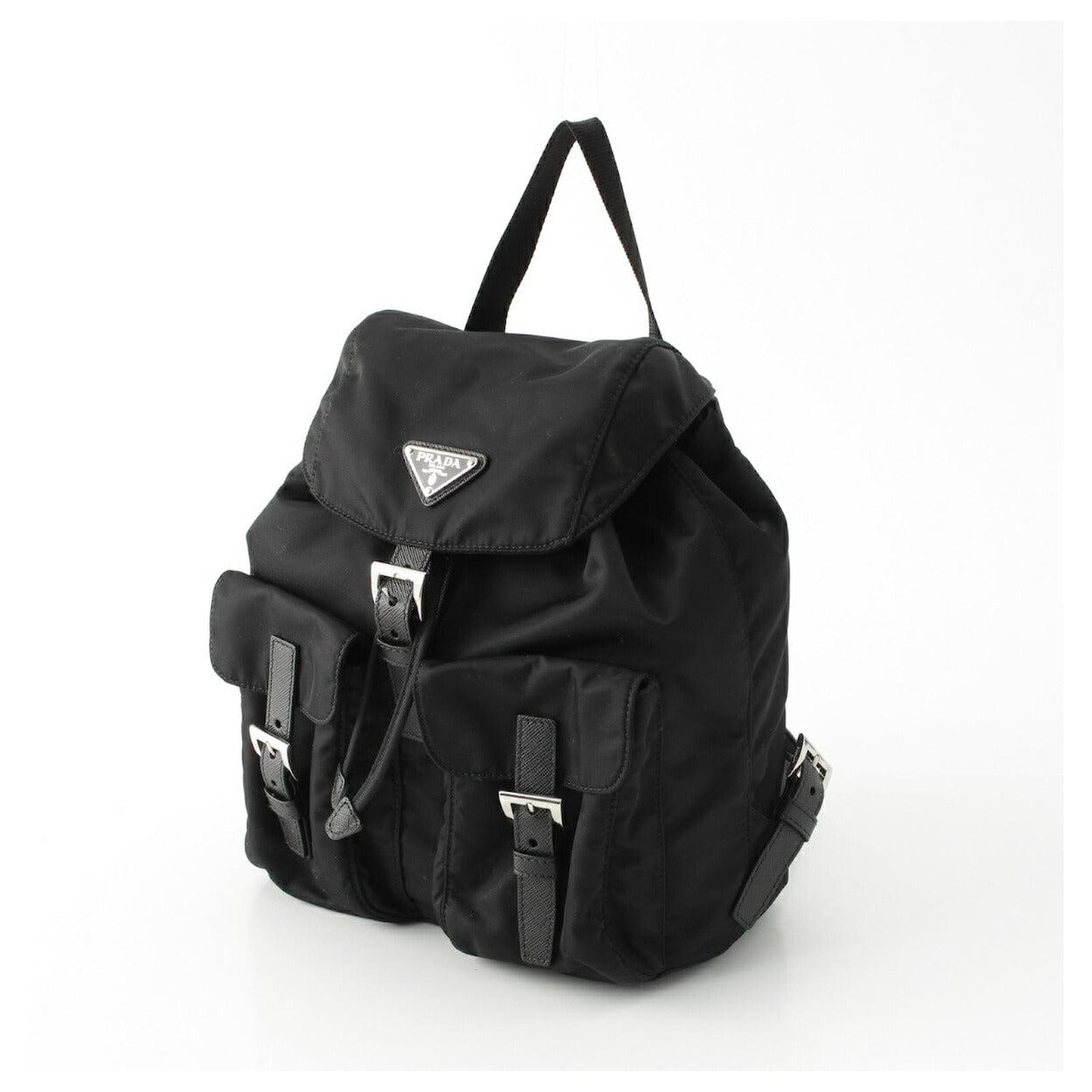 Prada Nylon Saffiano Small RFID Logo Backpack Black ref.2203646 - Joli ...