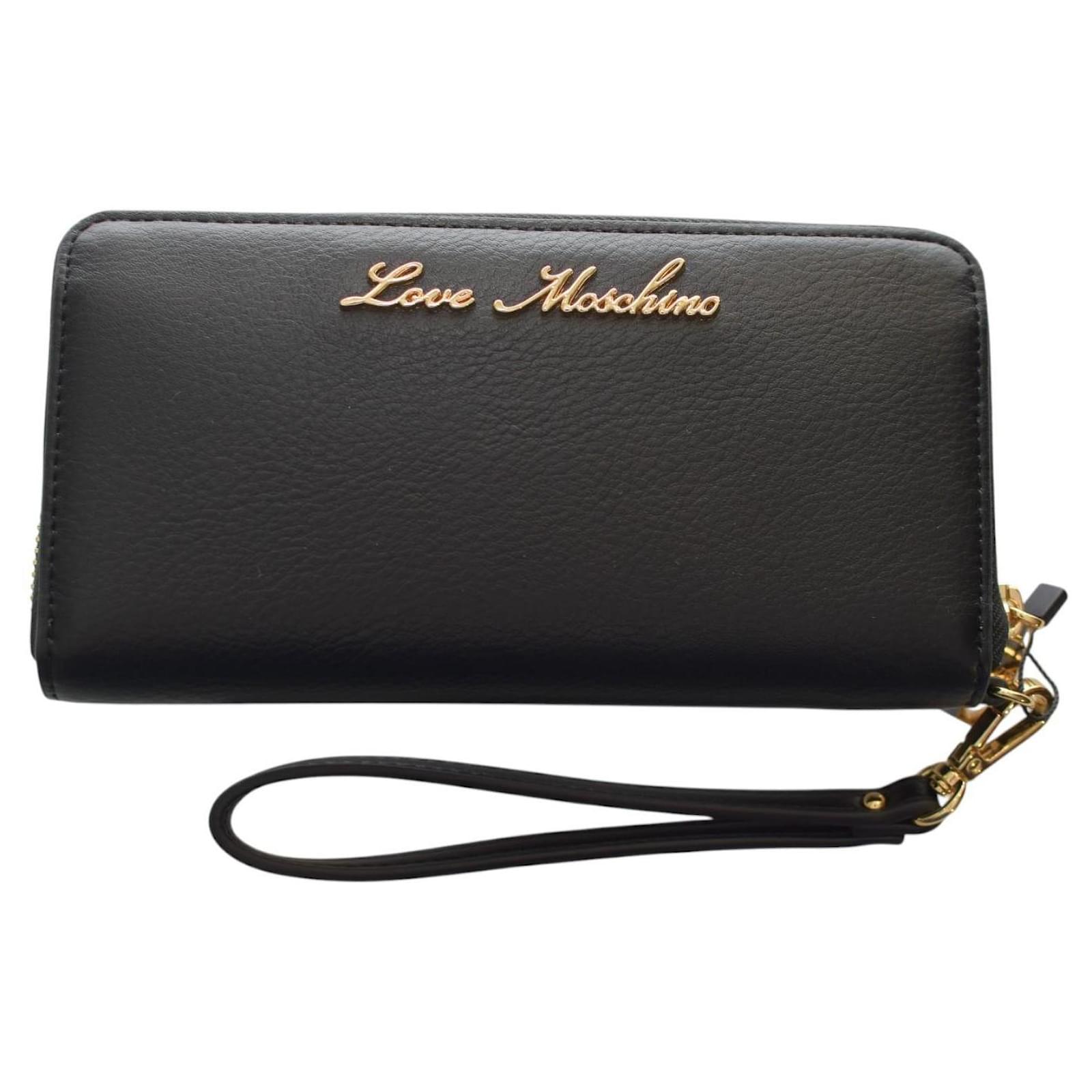 Love Moschino "FROG on bike" zip around gold logo-lettering wallet ...