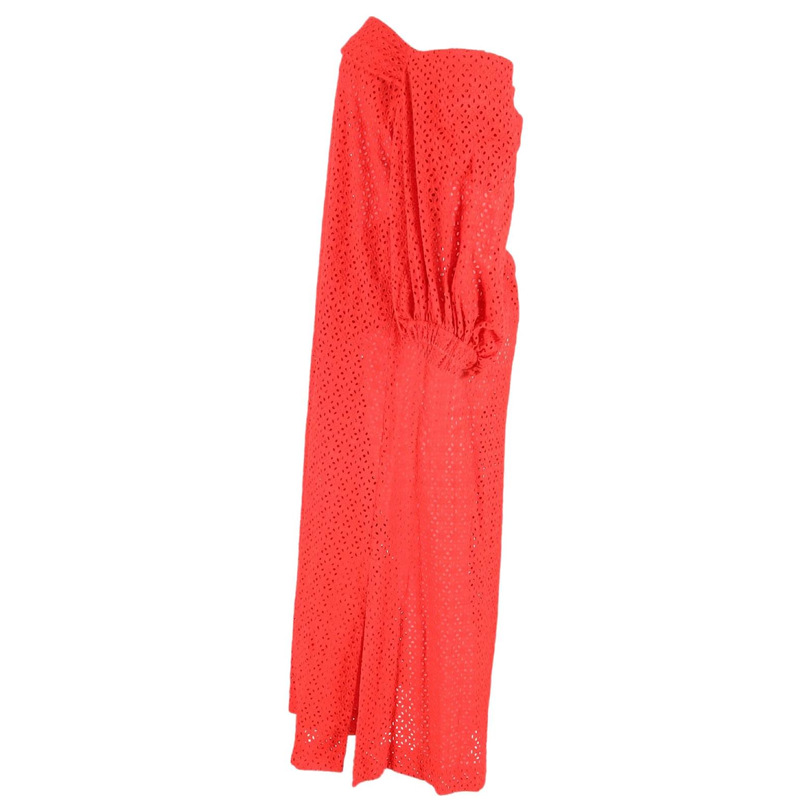 Lisa Marie Fernandez Eyelet Midi Dress in Red Cotton ref.2215493 - Joli ...