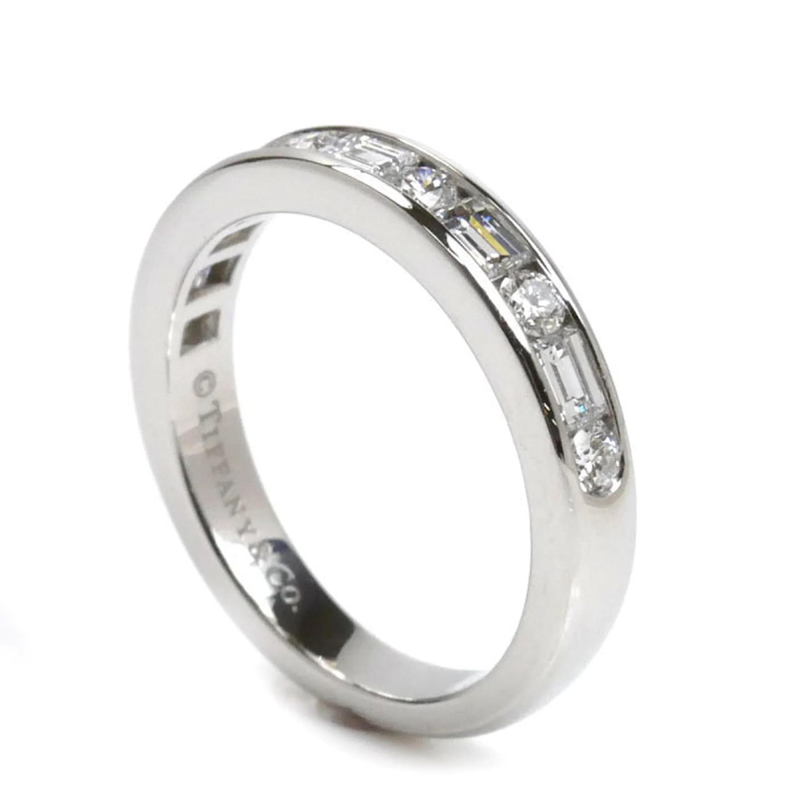 Tiffany & Co. Platinum Channel Setting Half Circle Diamond Ring ref ...