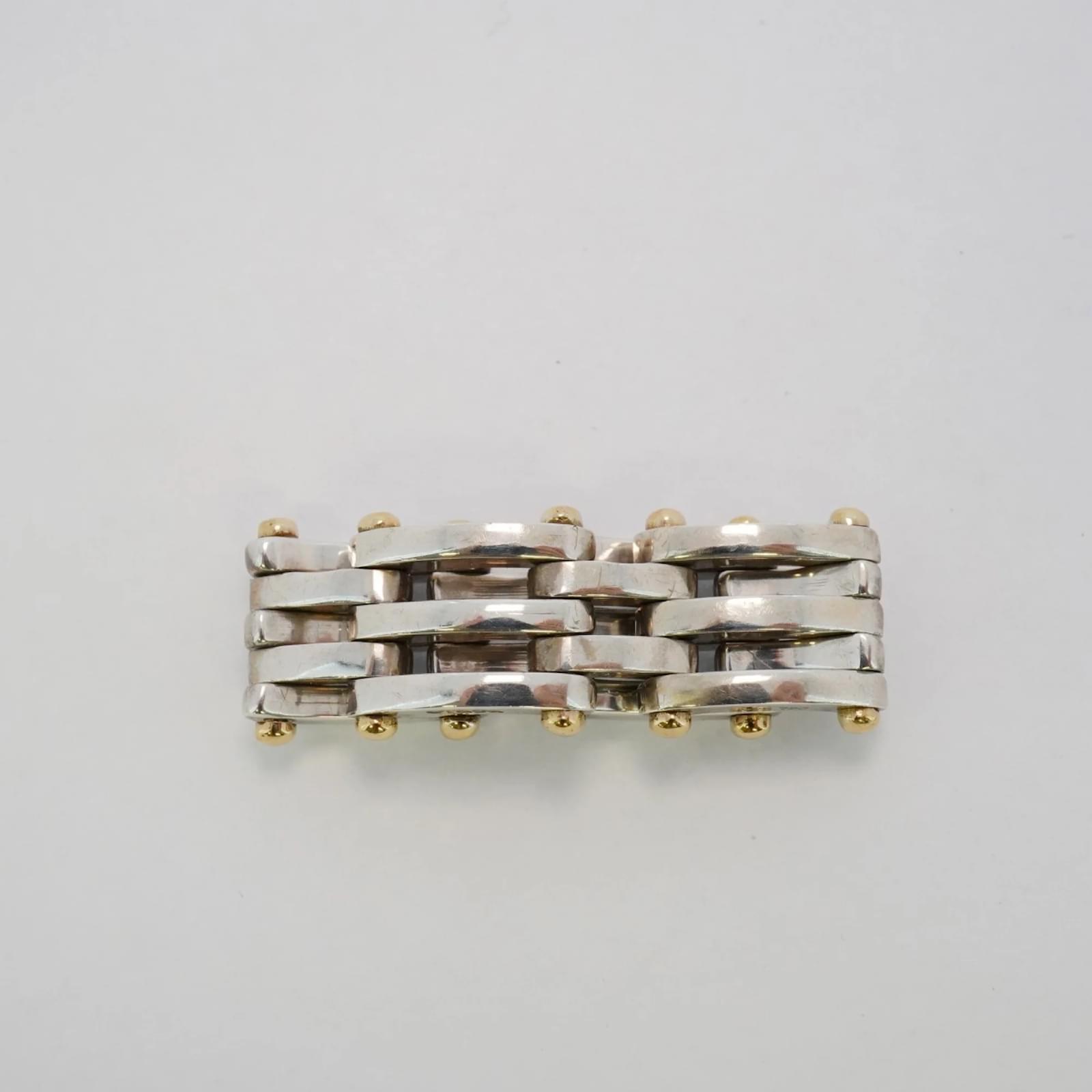 Tiffany & Co Tiffany Ring Gate in 18K Yellow Gold and Silver 925 ref ...