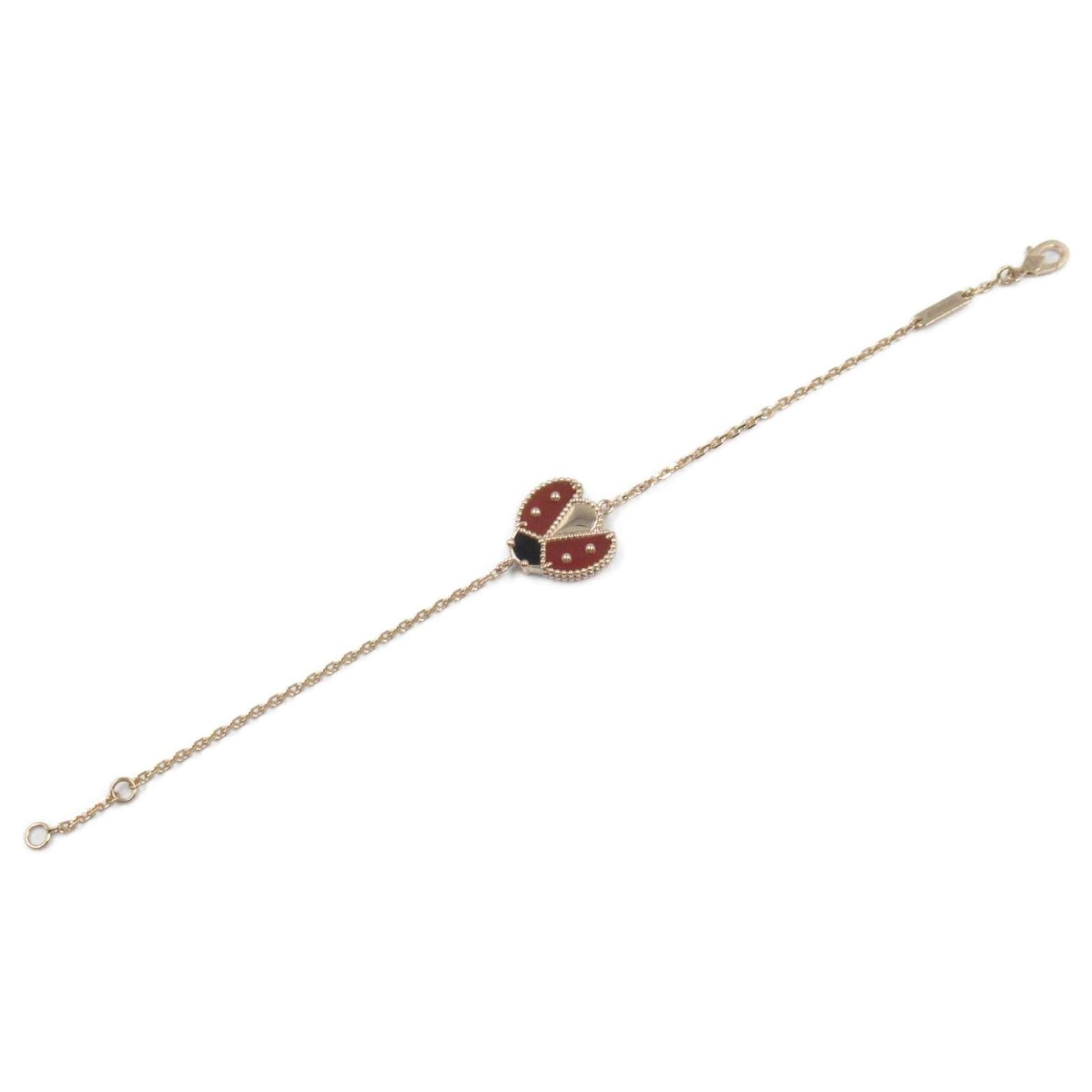 Van Cleef & Arpels Lucky Spring Open Wing Ladybug Au750 Bracelet Black ...