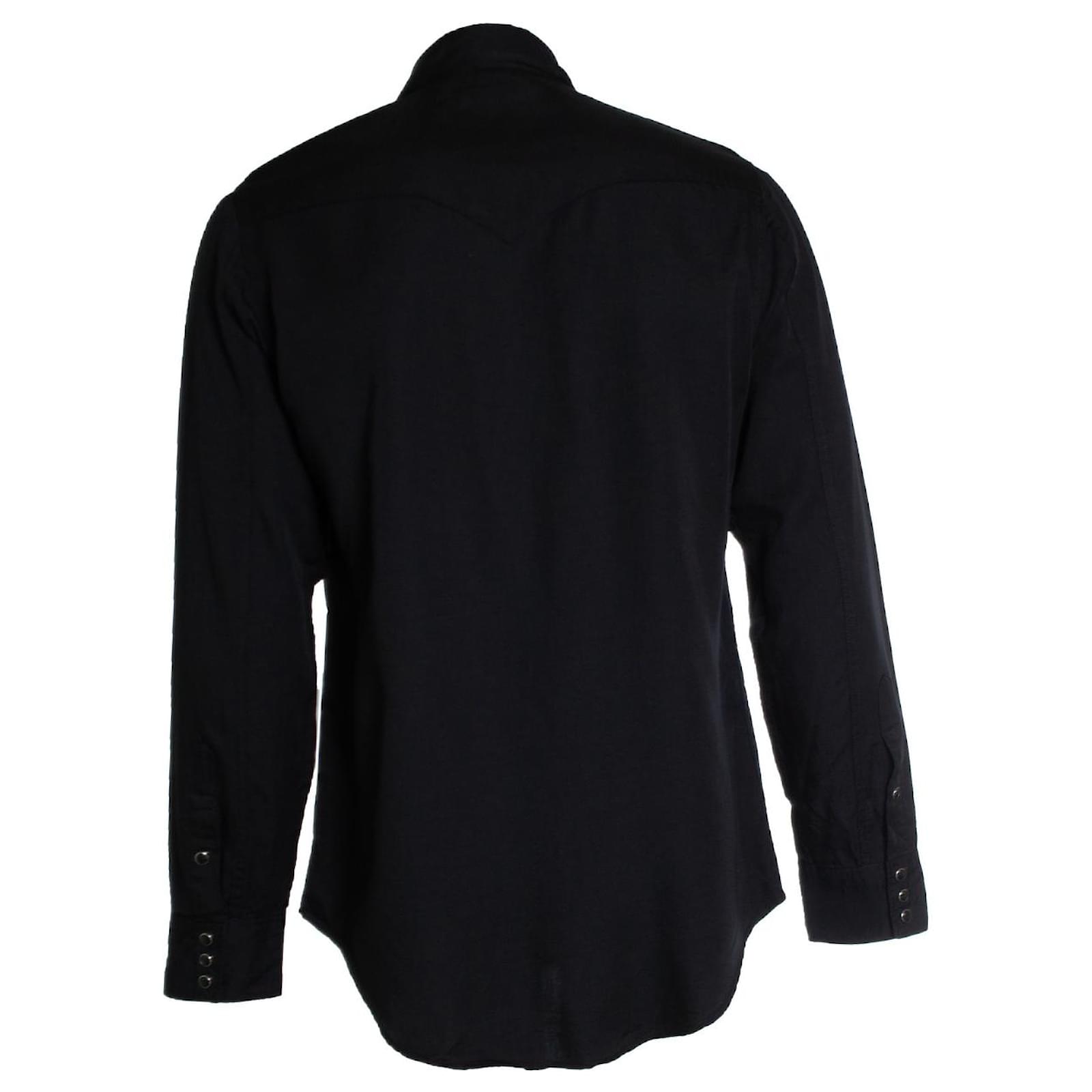 Saint Laurent, Black cotton shirt with push buttons ref.2294704 - Joli ...