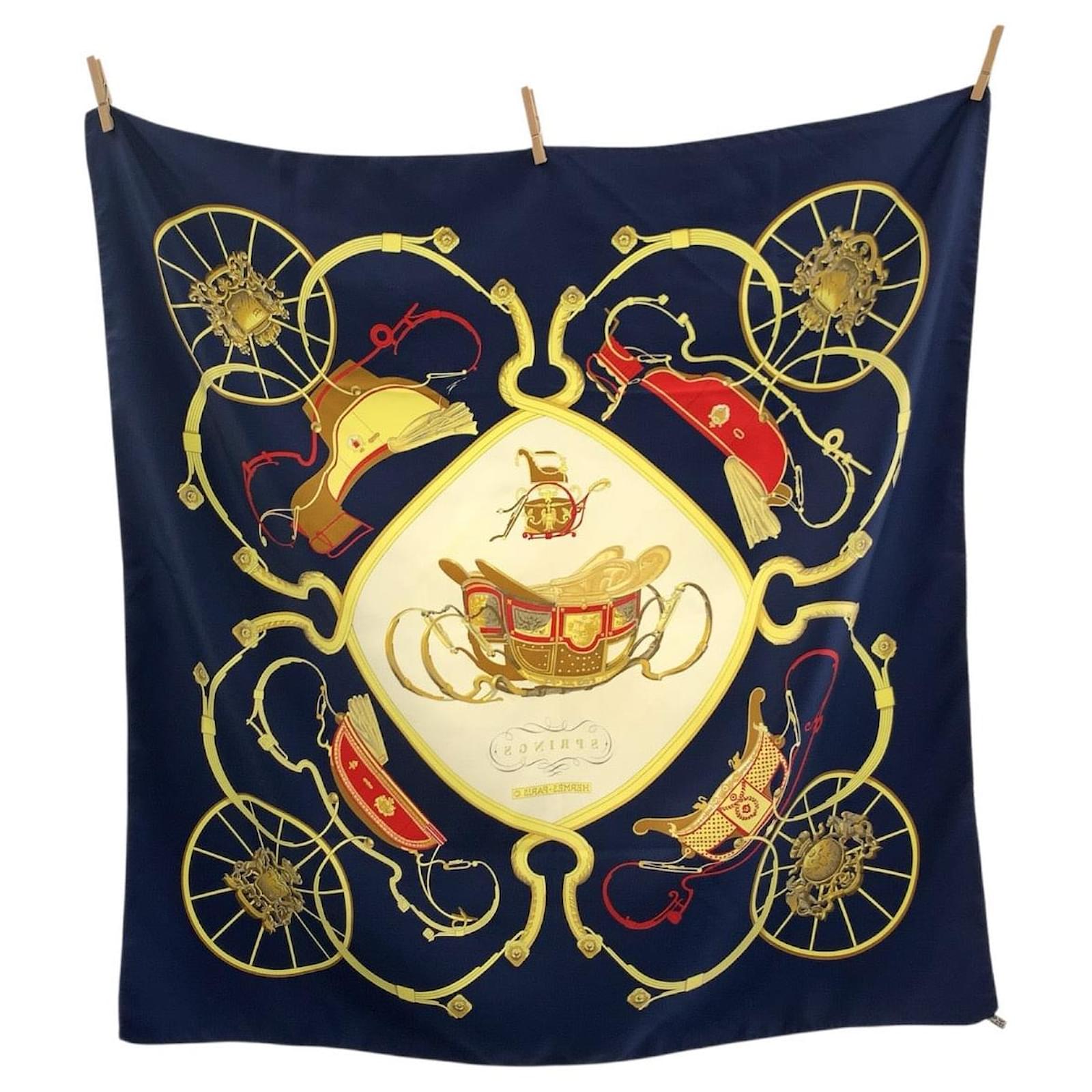 Hermès Hermes SPRINGS Silk Scarf Blue ref.2309602 - Joli Closet