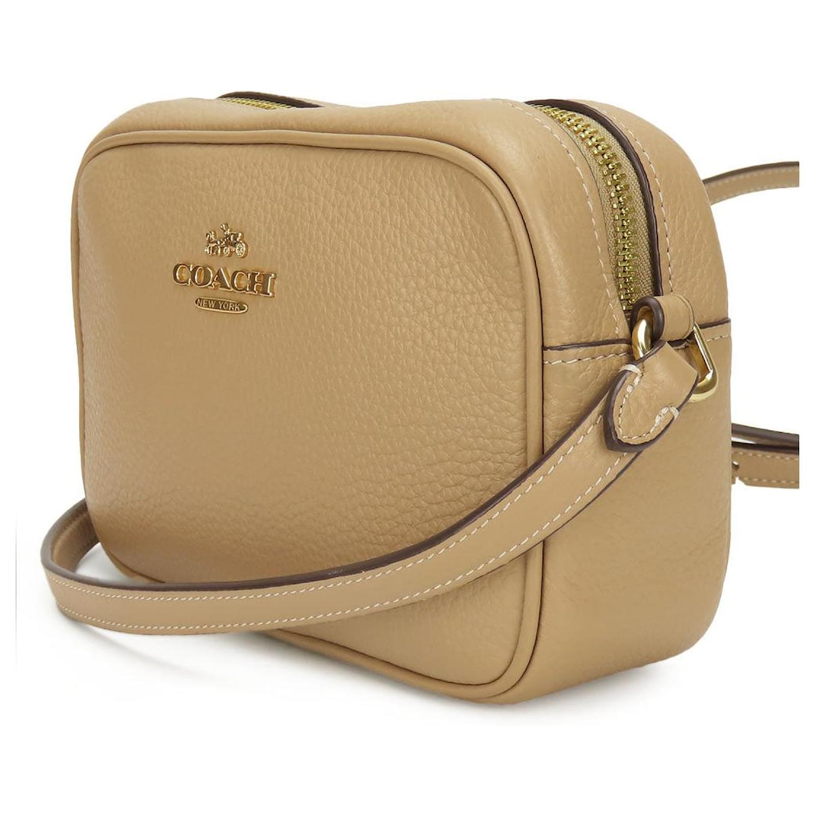 Coach Mini Jamie Camera Bag Leather Shoulder Bag Brown Beige ref ...