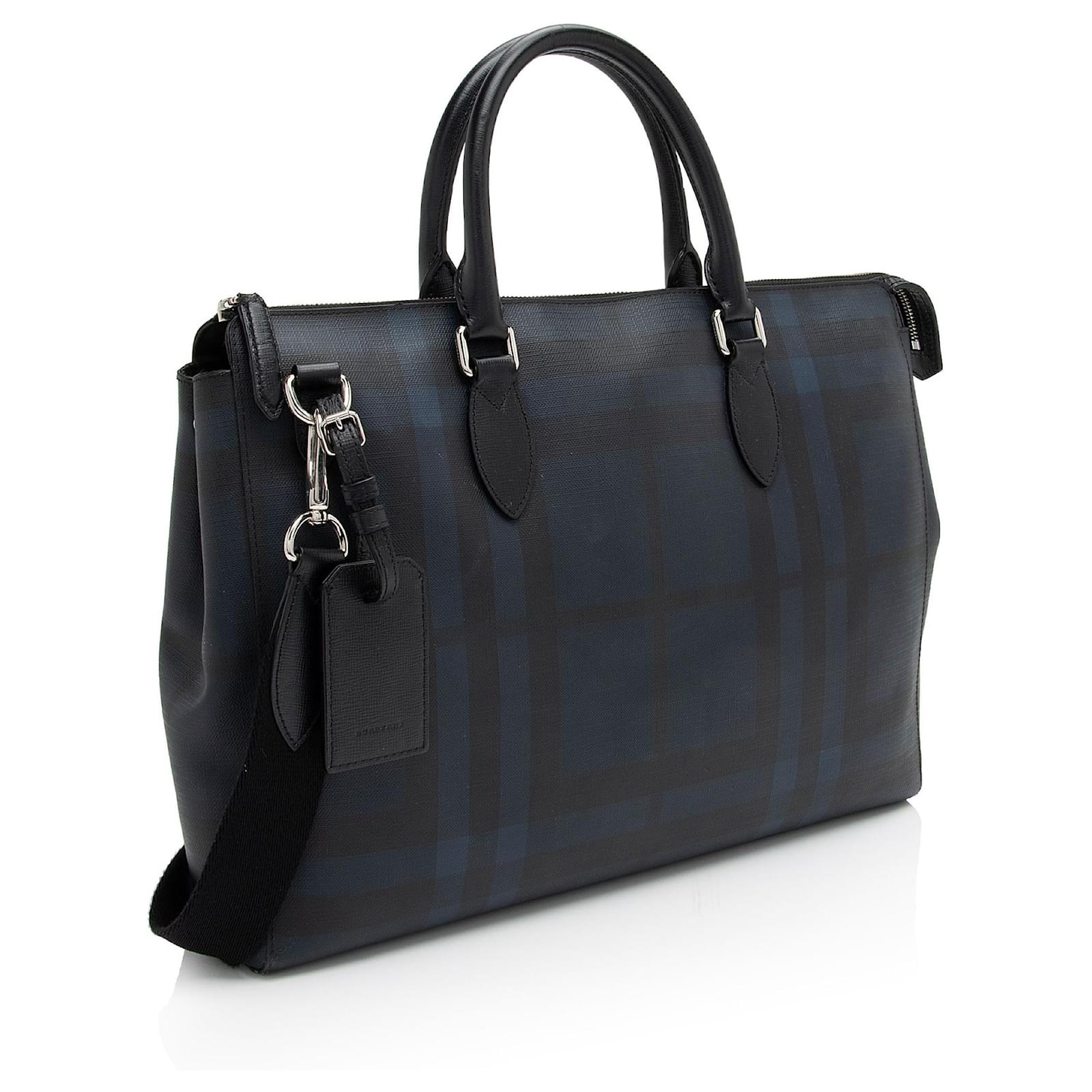 Burberry London Check Bermondsey Briefcase Black Leather ref.2317510 ...