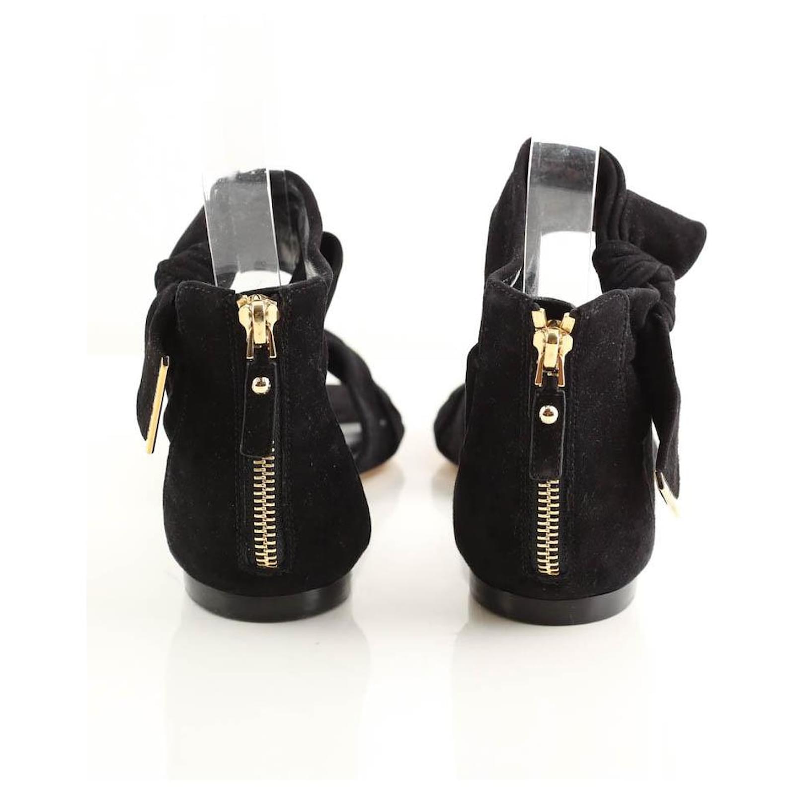 Louis Vuitton Black suede sandals Deerskin ref.2318798 - Joli Closet