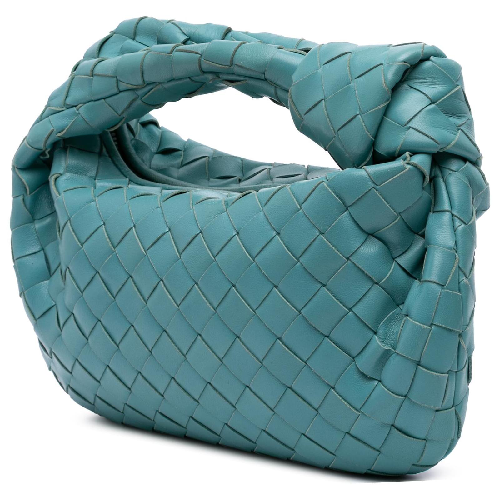 Bottega Veneta Blue Mini Nappa Intrecciato Jodie Turquoise Leather ref ...