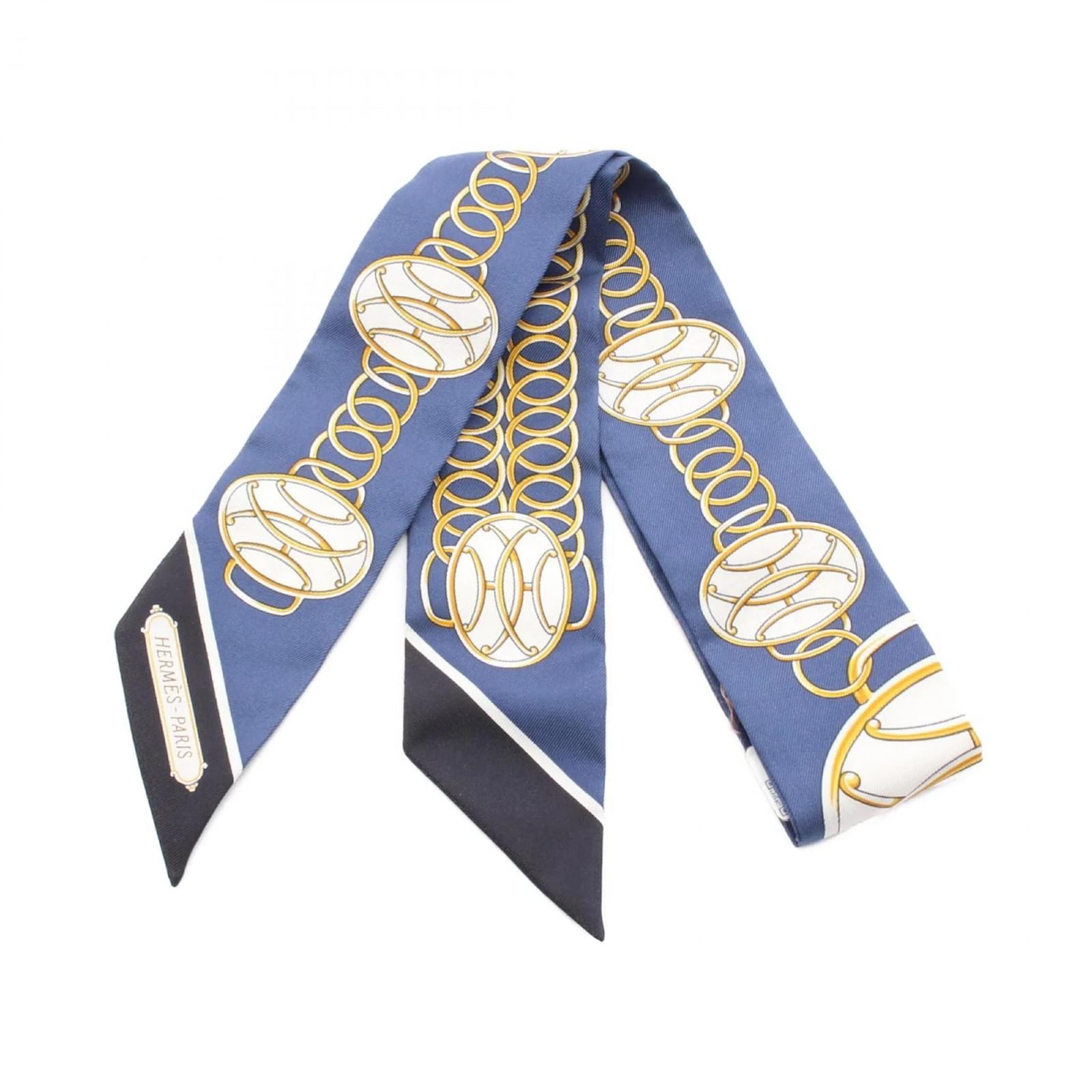 Hermès Hermes Twilly Lift Scarf Multiple colors Navy blue Silk ref ...