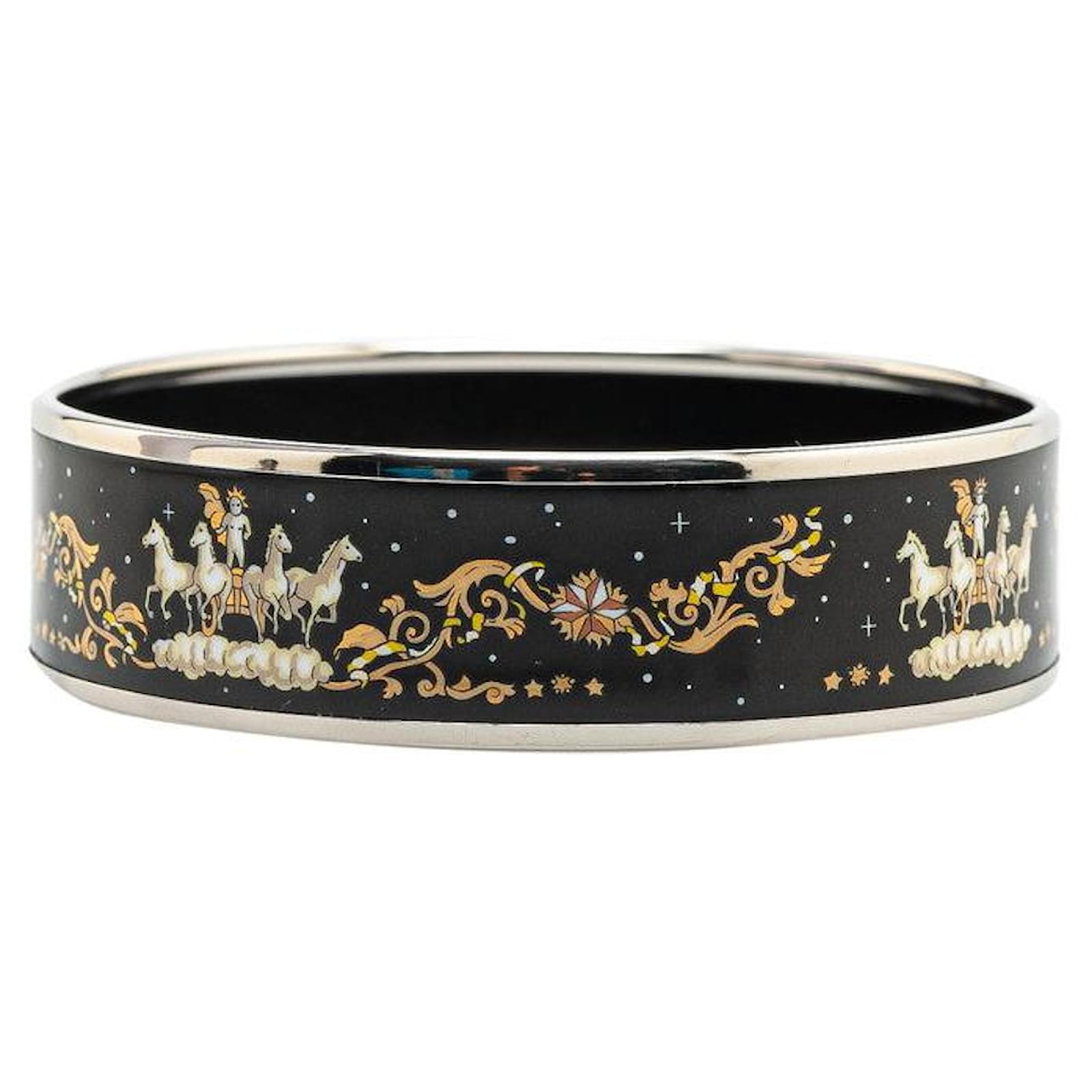 Hermès Hermes Email GM Cloisonne Bangle Black Metal ref.2335115 - Joli ...