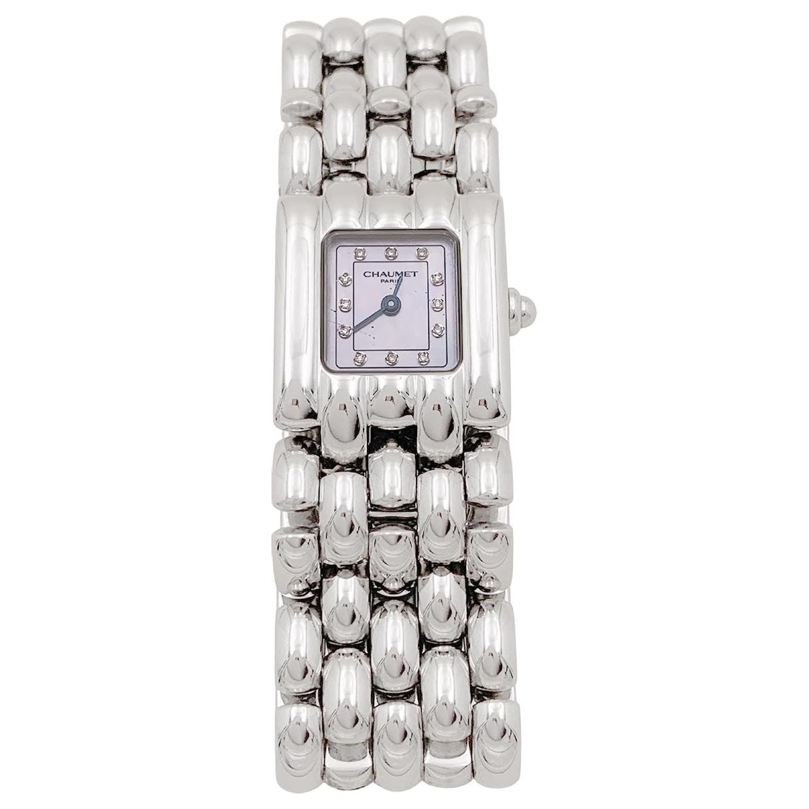 Chaumet watch model 'Khésis' in steel, mother-of-pearl. ref.2337116 ...