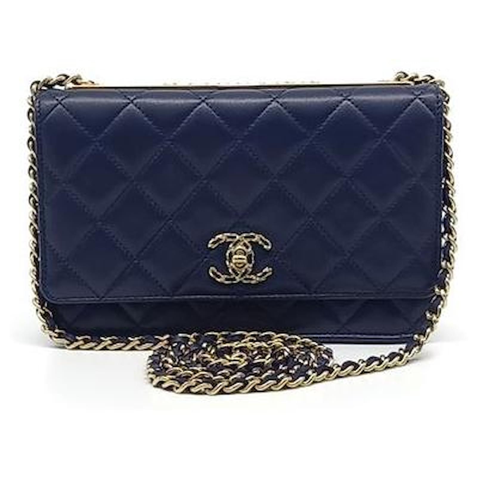 Chanel Lambskin Trendy Cc Woc Mini Crossbody Bag A80982 (10220303) Blue ...